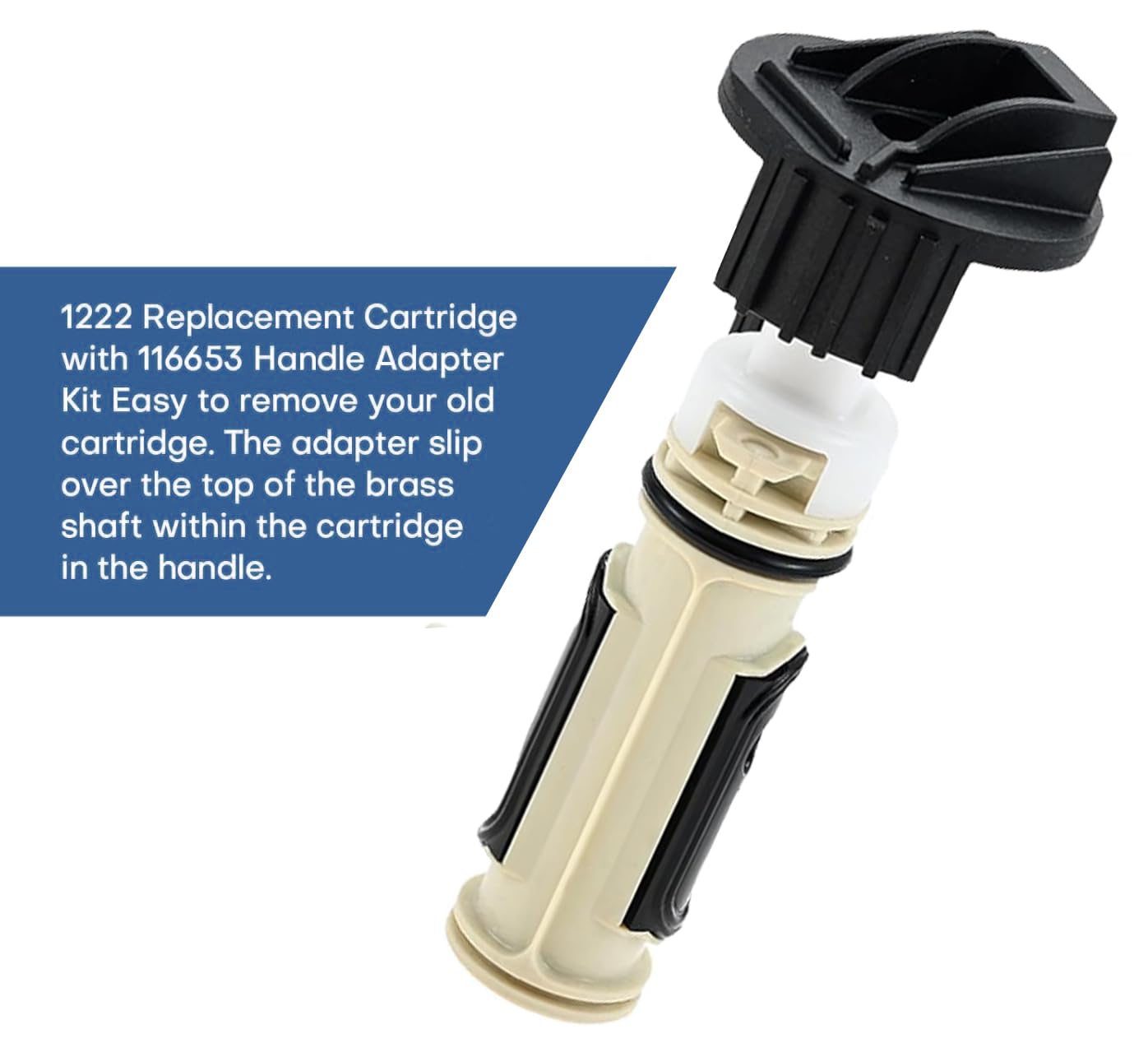 1222 Replacement Cartridge Fits Moen Shower Cartridge, with 104421 Removal Tool and 116653 Handle Adapter Kit, Compatible with One Hanlde Posi Temp Shower Faucet