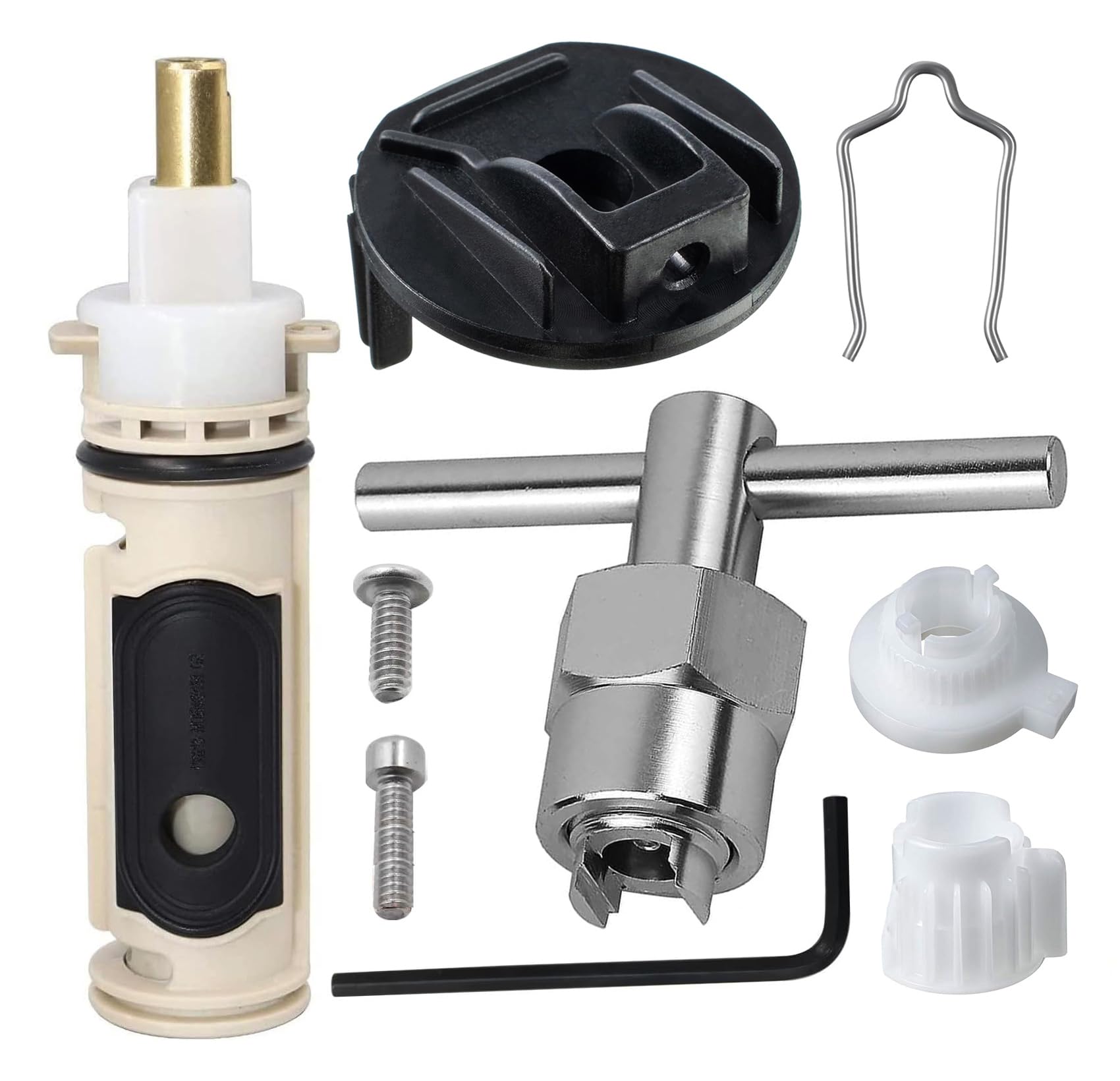 1222 Replacement Cartridge Fits Moen Shower Cartridge, with 104421 Removal Tool and 116653 Handle Adapter Kit, Compatible with One Hanlde Posi Temp Shower Faucet