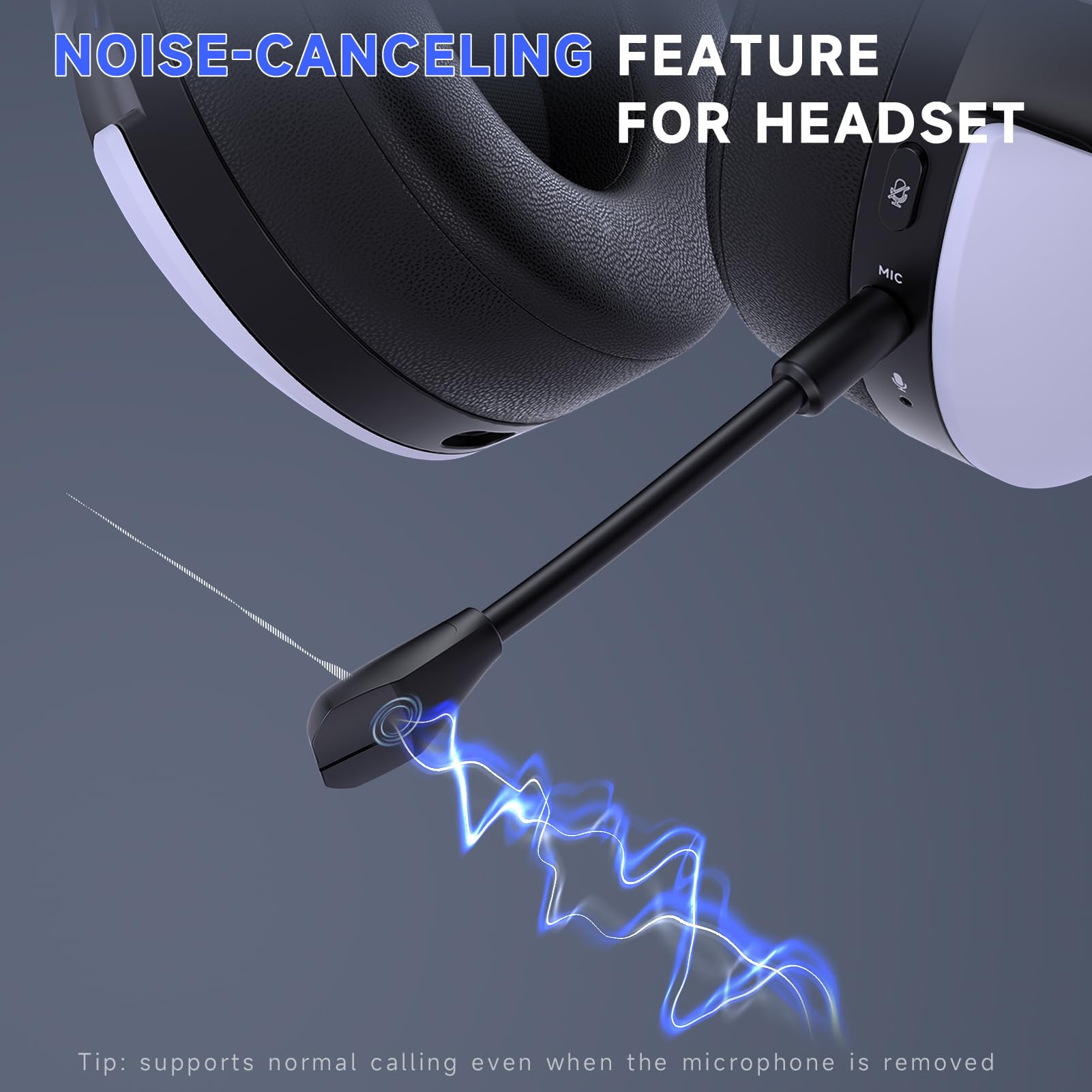 Gtheos Wireless Gaming Headset for PS5, PS4, Elden Ring, PC, Mac, Switch, Bluetooth 5.3 Gaming Headphones with Noise Canceling Microphone, 45H Battery, RGB Light, White