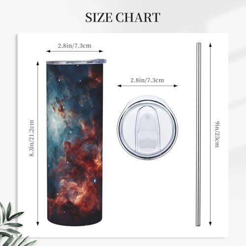 Tangopi Space Cloud 20 oz Tumbler with Lid and Straw Insulated Travel Coffee Mug Reusable Spill Proof Coffee Cups Stainless Steel Water Bottle for Hot and Cold Drinks