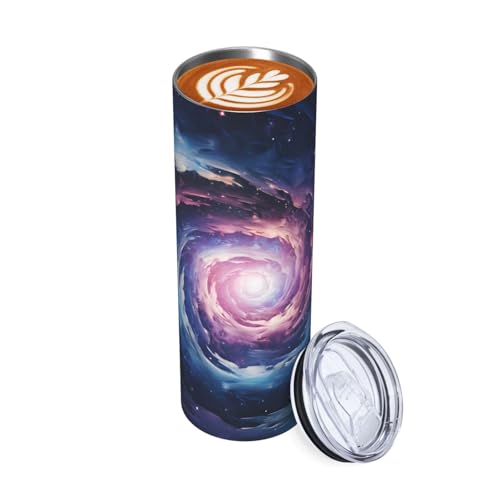 Tangopi Cloud Space Galaxy 20 oz Tumbler with Lid and Straw Insulated Travel Coffee Mug Reusable Spill Proof Coffee Cups Stainless Steel Water Bottle for Hot and Cold Drinks