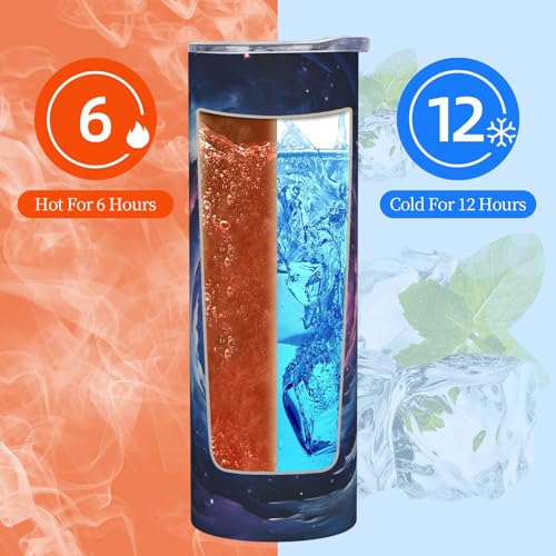 Tangopi Cloud Space Galaxy 20 oz Tumbler with Lid and Straw Insulated Travel Coffee Mug Reusable Spill Proof Coffee Cups Stainless Steel Water Bottle for Hot and Cold Drinks