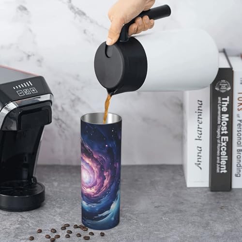 Tangopi Cloud Space Galaxy 20 oz Tumbler with Lid and Straw Insulated Travel Coffee Mug Reusable Spill Proof Coffee Cups Stainless Steel Water Bottle for Hot and Cold Drinks