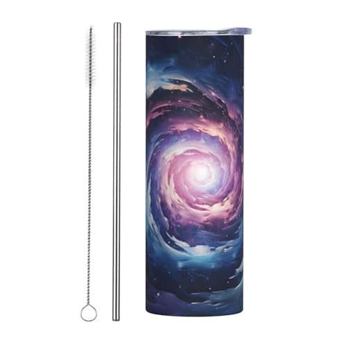 Tangopi Cloud Space Galaxy 20 oz Tumbler with Lid and Straw Insulated Travel Coffee Mug Reusable Spill Proof Coffee Cups Stainless Steel Water Bottle for Hot and Cold Drinks