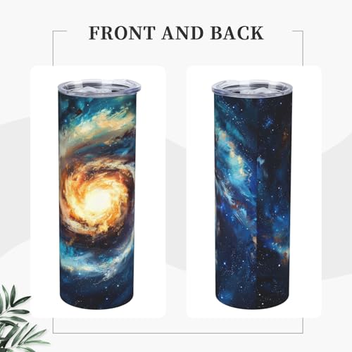 Tangopi Space Cloud Galaxy 20 oz Tumbler with Lid and Straw Insulated Travel Coffee Mug Reusable Spill Proof Coffee Cups Stainless Steel Water Bottle for Hot and Cold Drinks