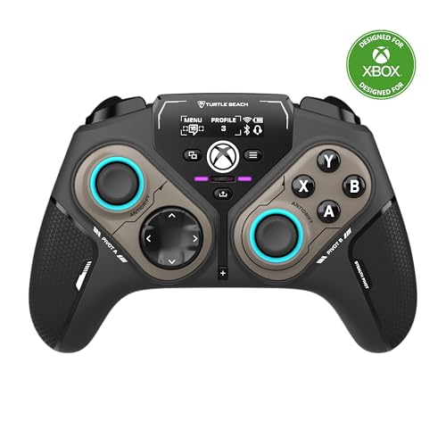 Turtle Beach Stealth Pivot Wireless Smart Game Controller Officially Licensed for Windows PC – Rotating Modules, Display Dashboard, Hall-Effect Sticks, Remappable Buttons, Bluetooth, 20-Hour Battery