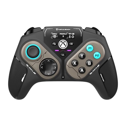 Turtle Beach Stealth Pivot Wireless Smart Game Controller Officially Licensed for Windows PC – Rotating Modules, Display Dashboard, Hall-Effect Sticks, Remappable Buttons, Bluetooth, 20-Hour Battery