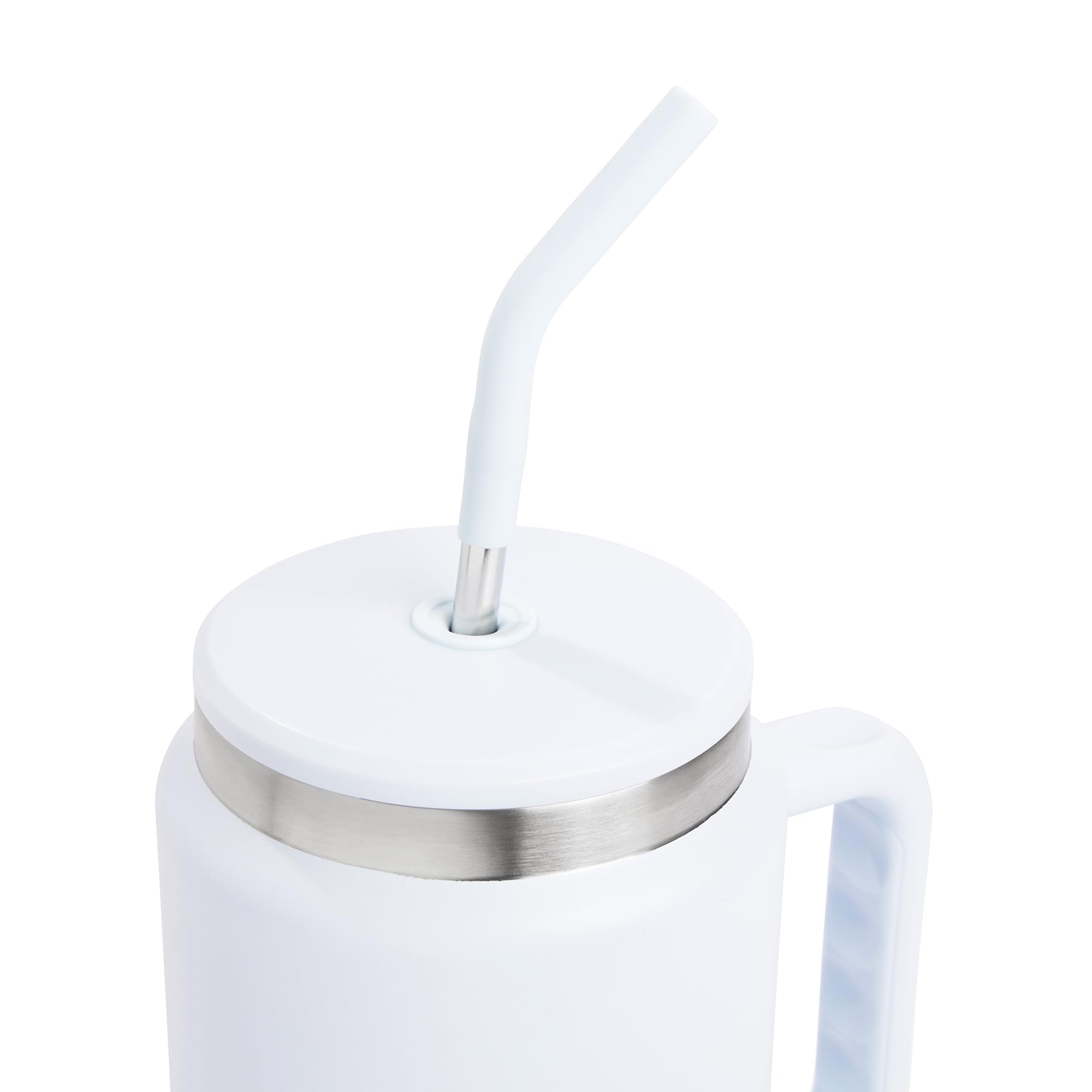 Hydragear Edge Stainless Steel Tumbler with Easy-Carry Handle and Resudable Metal Straw - 50 Oz - Heavenly Haze