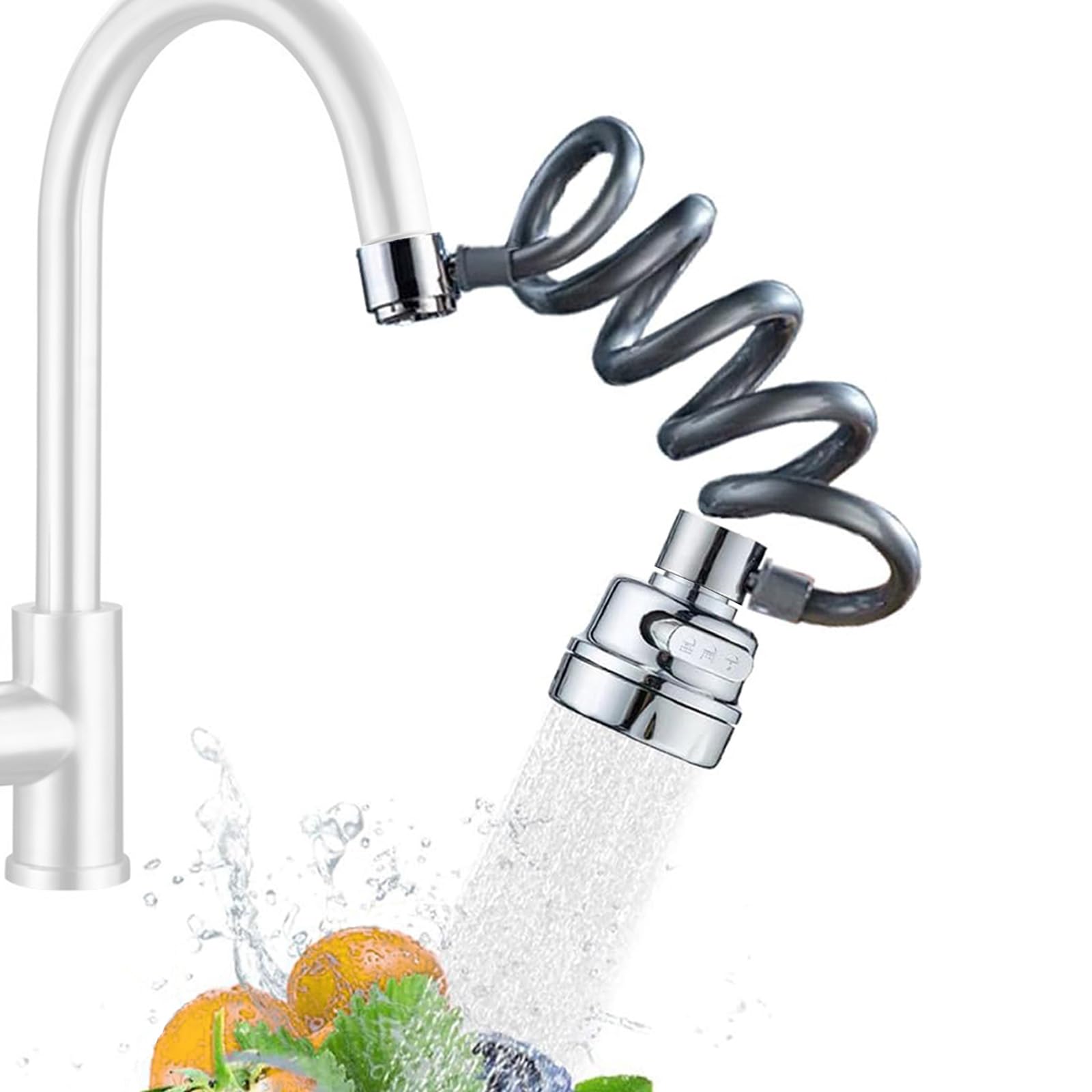 2 Pcs Kitchen Sink Sprayer, 3-Modes Water Outlet, 360° Rotatable Faucet Aerators, Kitchen and Bathroom Anti-splash Faucet Extender with Stretchable Hose, Removable Water Saving Sink Faucet Sprayers