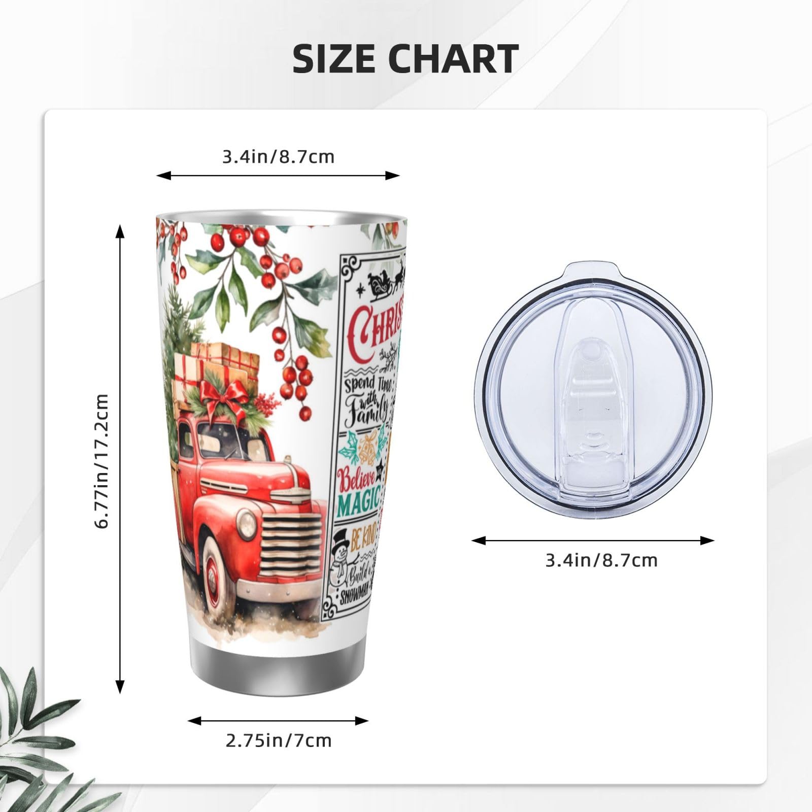 Stainless Steel Coffee Travel Mug - 20oz Snowman Christmas Tree Cup for Mom, Dad, Son, Daughter - Christmas Decor Gift