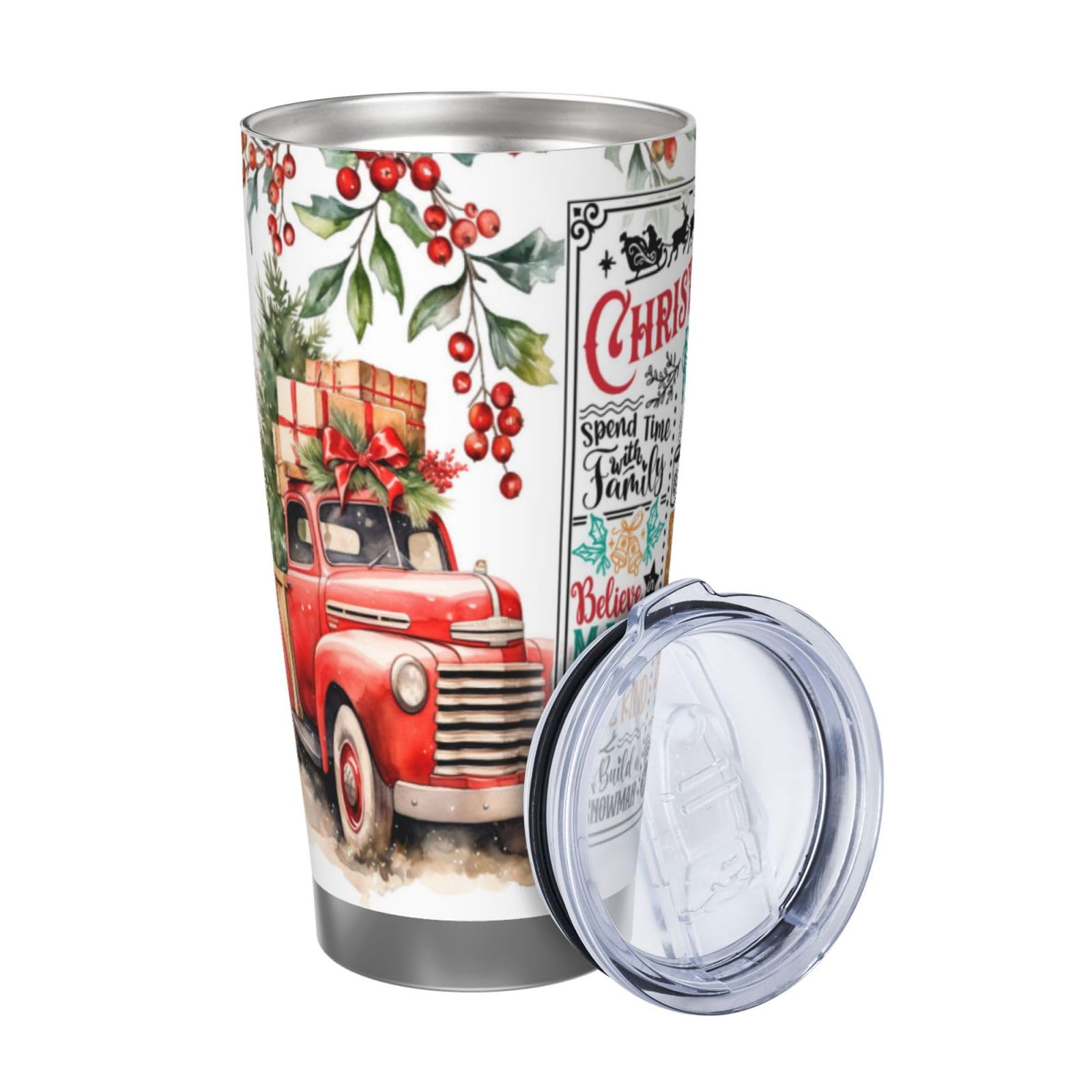Stainless Steel Coffee Travel Mug - 20oz Snowman Christmas Tree Cup for Mom, Dad, Son, Daughter - Christmas Decor Gift