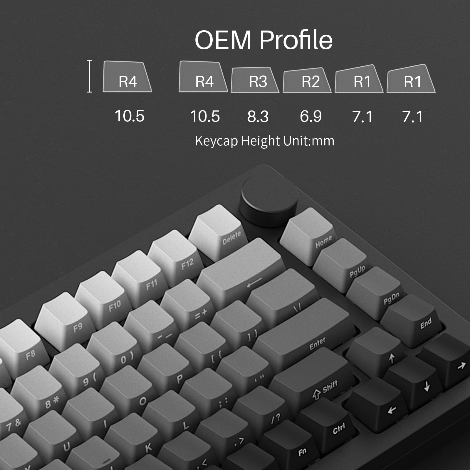 MONSGEEK M1W V3 Aluminum Mechanical Keyboard 75% RGB Hot-swappable Gaming Keyboard with Knob, 6000 mAH RGB Gradient Black Custom with PBT Double Shot Keycaps Rosewood Switch