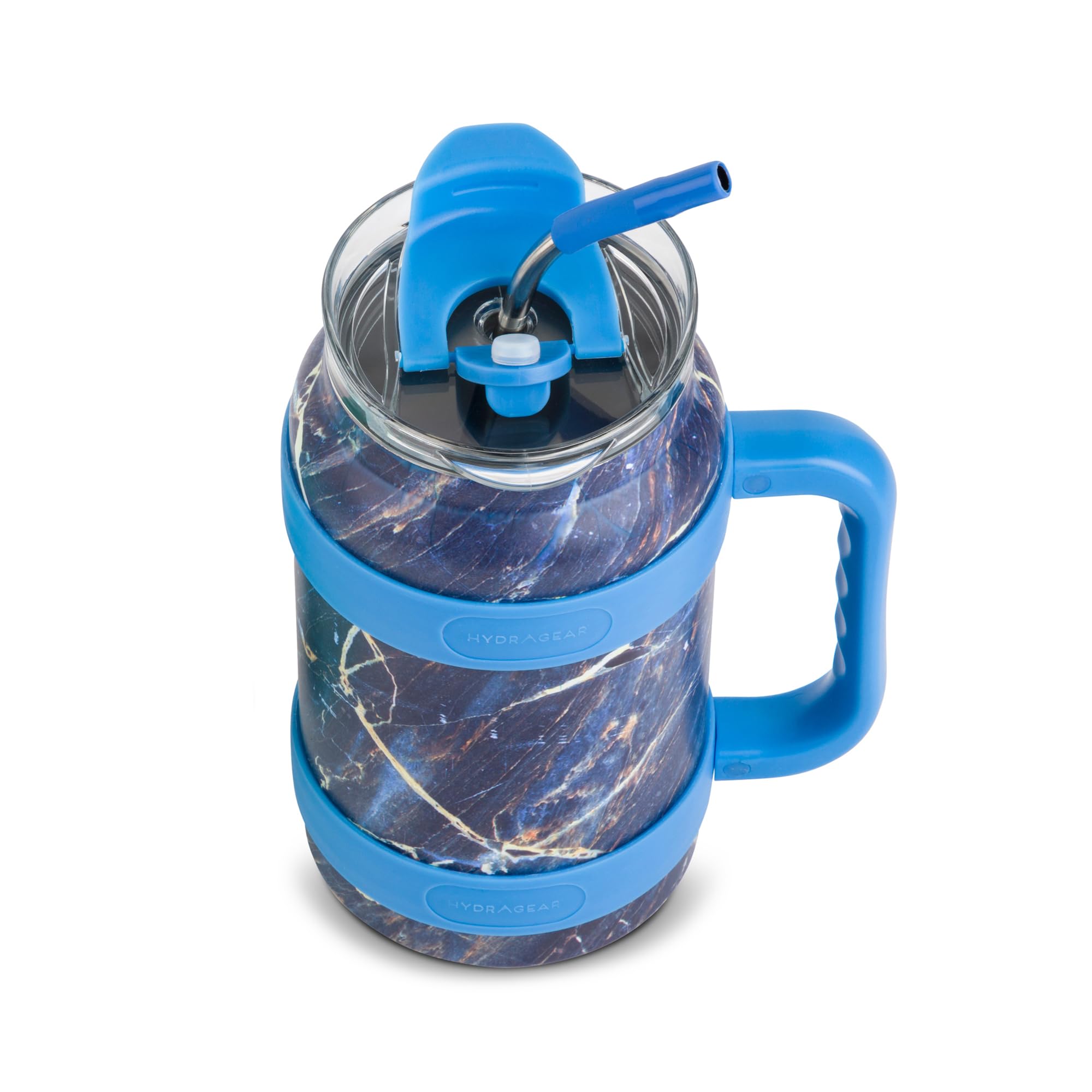Hydragear Sawyer Stainless Steel Tumbler with 2-in-1 Lid and Reusable Metal Straw - 50 Oz - Royal Ribbon