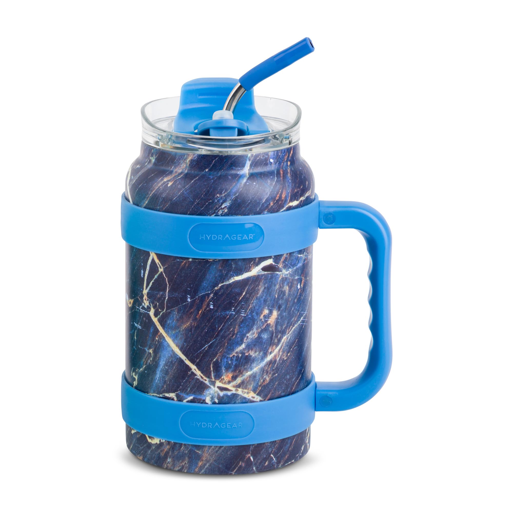 Hydragear Sawyer Stainless Steel Tumbler with 2-in-1 Lid and Reusable Metal Straw - 50 Oz - Royal Ribbon