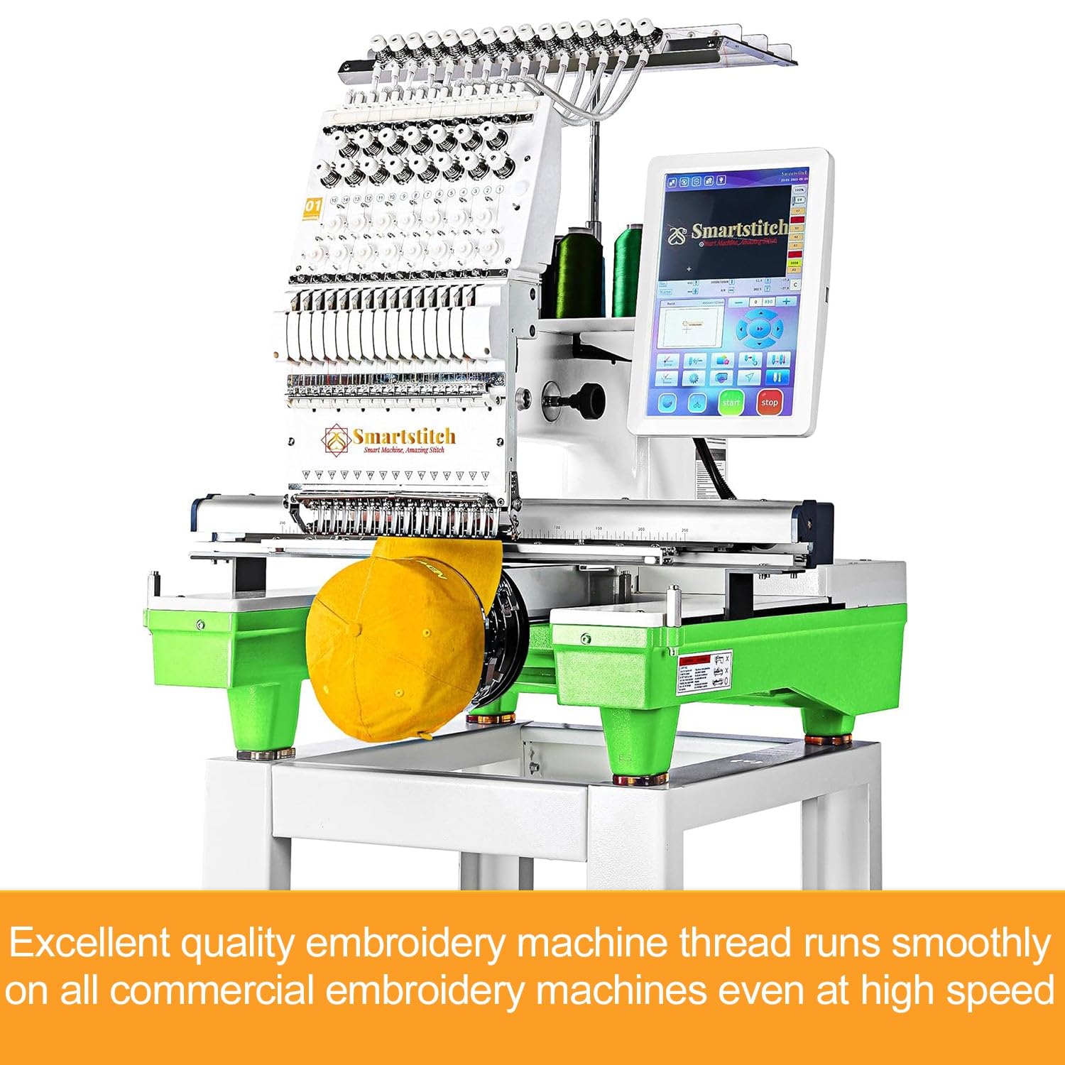 New brothread - Single Huge Spool 4000M Each Polyester Embroidery Machine Thread 40WT for Commercial and Domestic Machines - Emerald Green