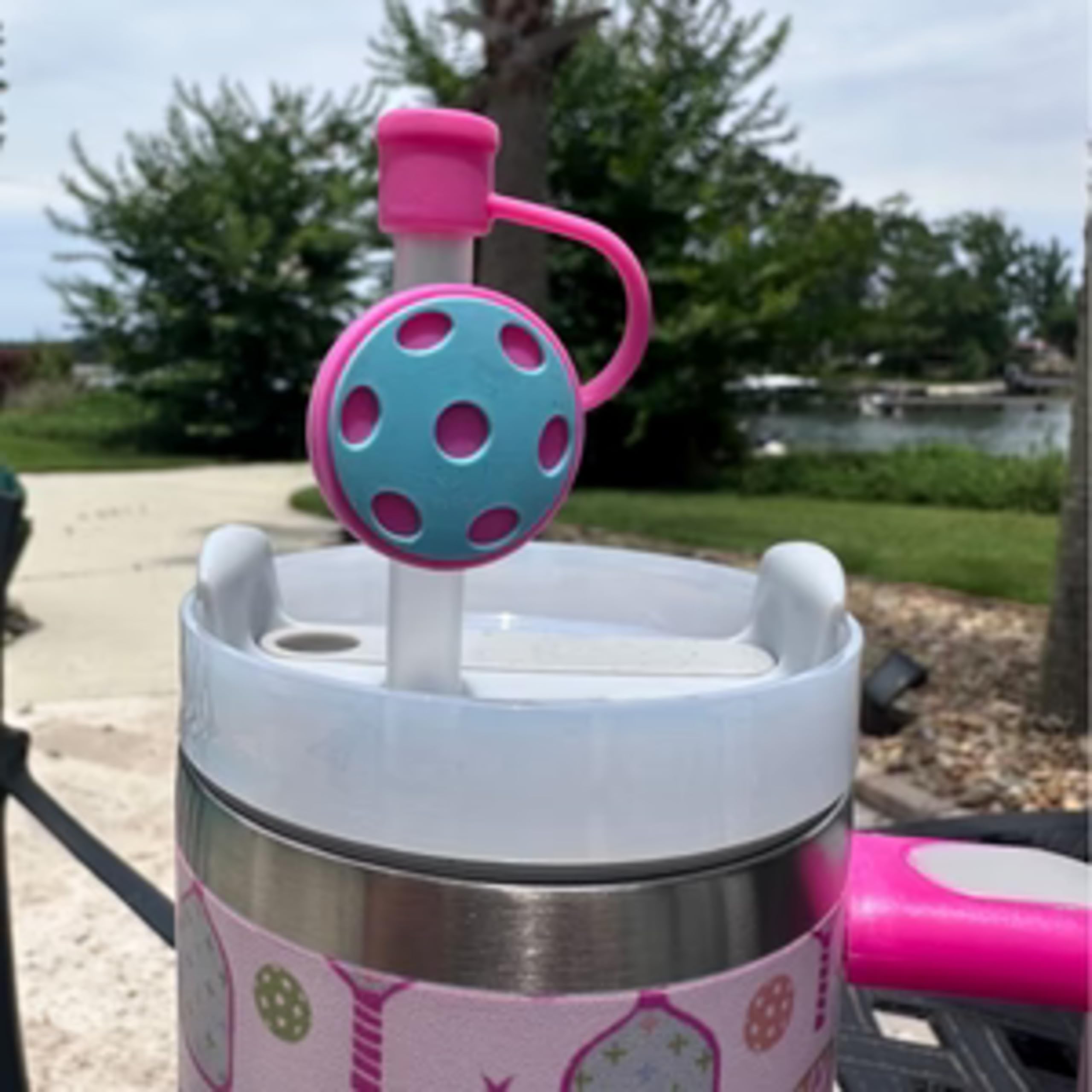 born to rally Pickleball Tumbler- 30oz (Pink Stars)