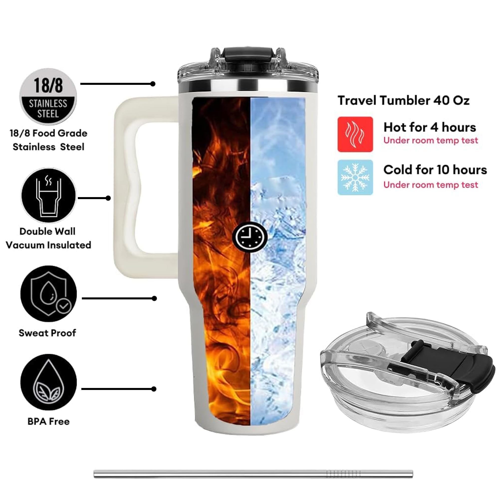 WAZONE Personalized Cardinal Birds 40oz Tumbler with Handle and Straw Lid Stainless Steel Insulated Cup Tumblers Its Hard To Forget Someone Who Gave You So Much To Remember Sympathy Gift