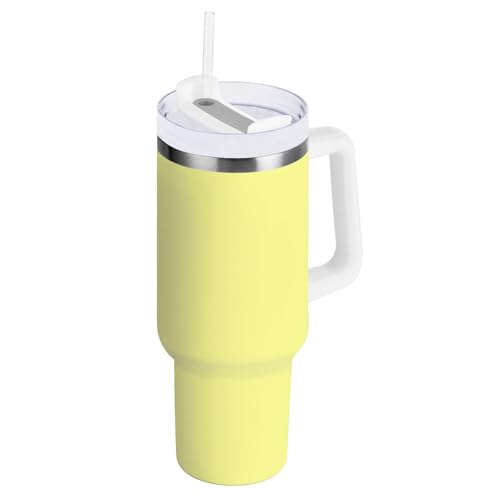 GAIGEO Champagne Yellow Water Bottles Insulated, Stainless Steel Stainless Steel Tumblers, Leak-proof Travel Coffee Mug, Removable Easy to Clean
