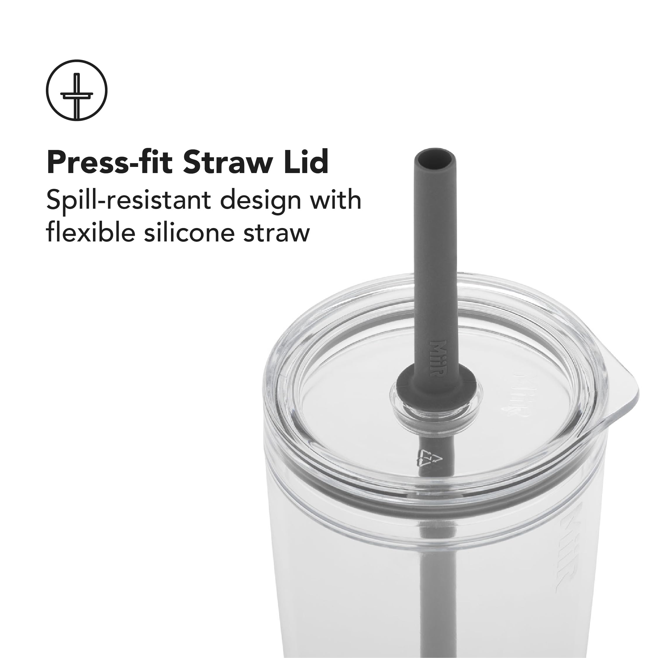 MiiR Everywhere Straw Tumbler 16oz - Durable Double Wall Tumbler with Lid and Straw, Lightweight, Shatter-Resistant, Perfect for On-the-Go Sipping