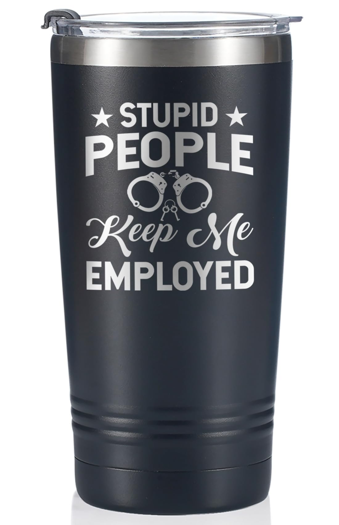 Onebttl Correctional Officer Gifts, Law Enforcement Gifts, Police Officer Gifts, Stainless Steel Tumbler Travel Mug Cup - 20 oz Employed