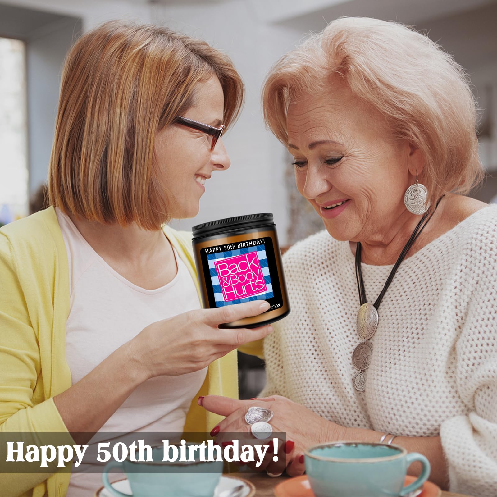 Homsolver 50th Birthday Gifts For Her Him, Happy 50th Birthday Candles Gift For Women Men, Funny 50 Years Old Decorations Ideas- Lavender Candle