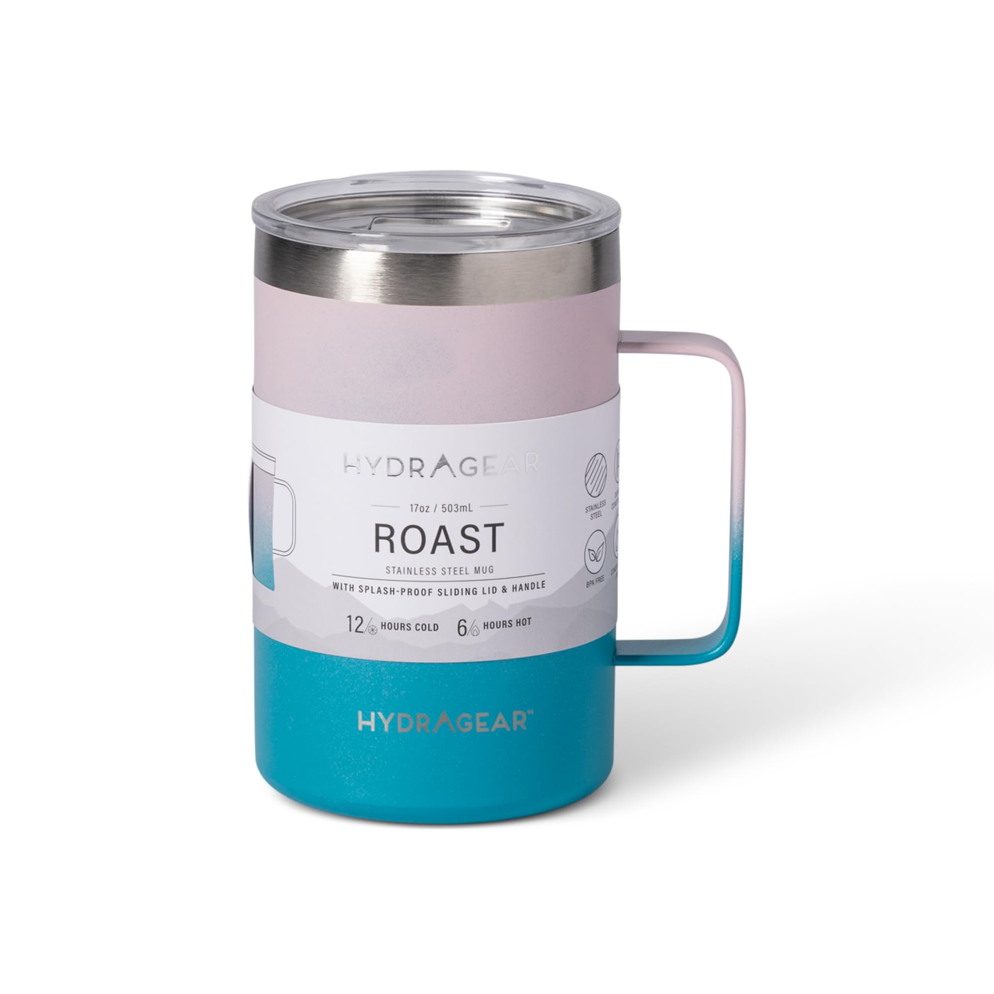 Hydragear Roast Double-Wall Insulated Stainless Steel Mug - 17 Oz - Teal Ombre