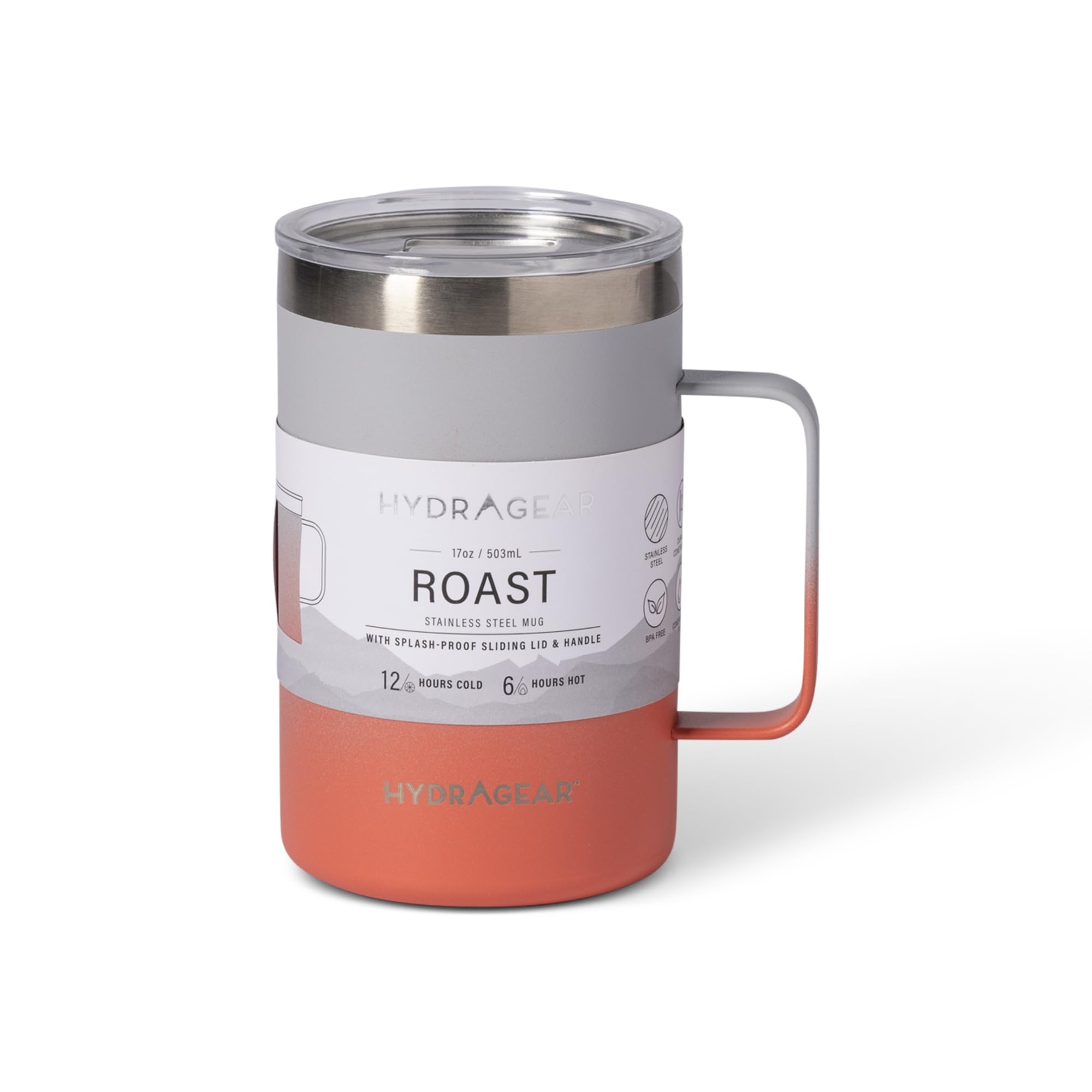 Hydragear Roast Double-Wall Insulated Stainless Steel Mug - 17 Oz - Red Ombre