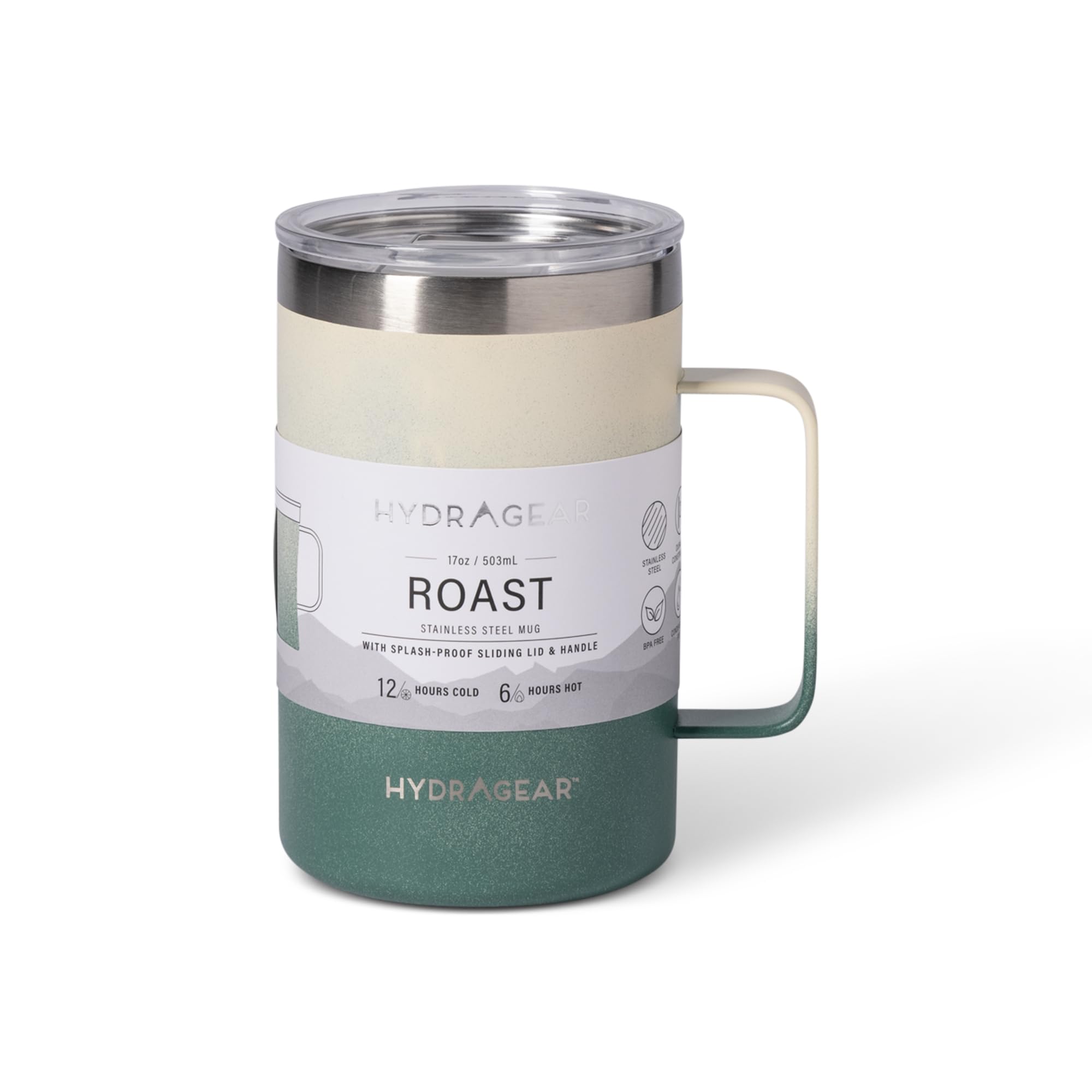 Hydragear Roast Double-Wall Insulated Stainless Steel Mug - 17 Oz - Green Ombre