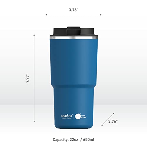 asobu 22oz Extra Large Ceramic-Lined Travel Mug with No Metal Taste-Keeps Flavors True - Double-Wall Vacuum Insulated Coffee Mug with Spill-Proof Pop-Open Lid for Hot Drinks