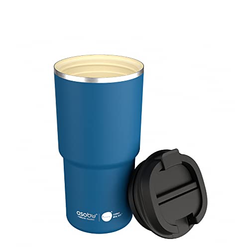 asobu 22oz Extra Large Ceramic-Lined Travel Mug with No Metal Taste-Keeps Flavors True - Double-Wall Vacuum Insulated Coffee Mug with Spill-Proof Pop-Open Lid for Hot Drinks