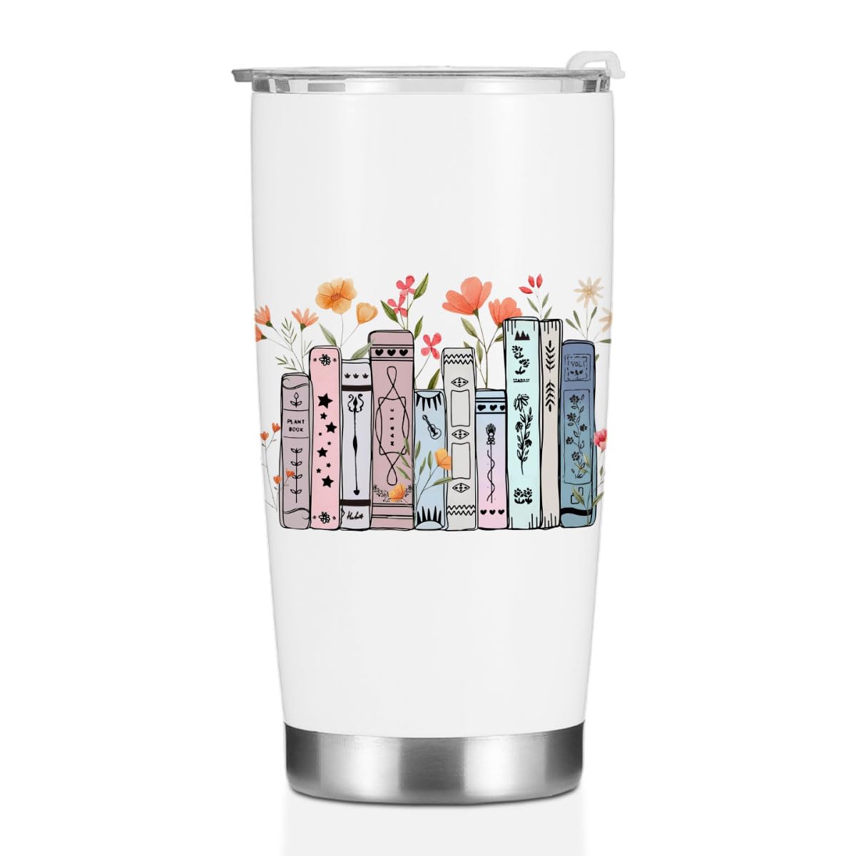 Book Lovers Gifts Stainless Steel Tumbler, Book Club Gifts Bookish Gifts Coffee Mug with Lid, 20 oz Thermal Cup Insulated Water Glasses, Book Accessories Librarian Gifts for Women Girls Readers Sister