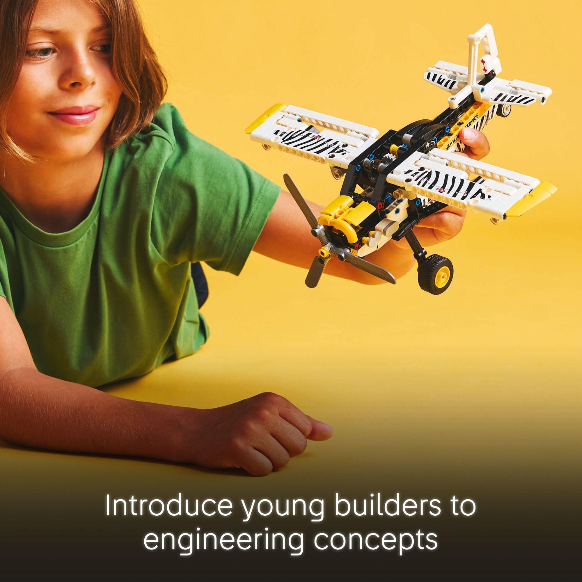 LEGO Technic Bush Plane Toy - Buildable Airplane Toy for Kids, Boys and Girls, Ages 8+ - Model Airplane Gift with Spinning Propeller, 4-Cylinder Piston Engine, and More - 42198