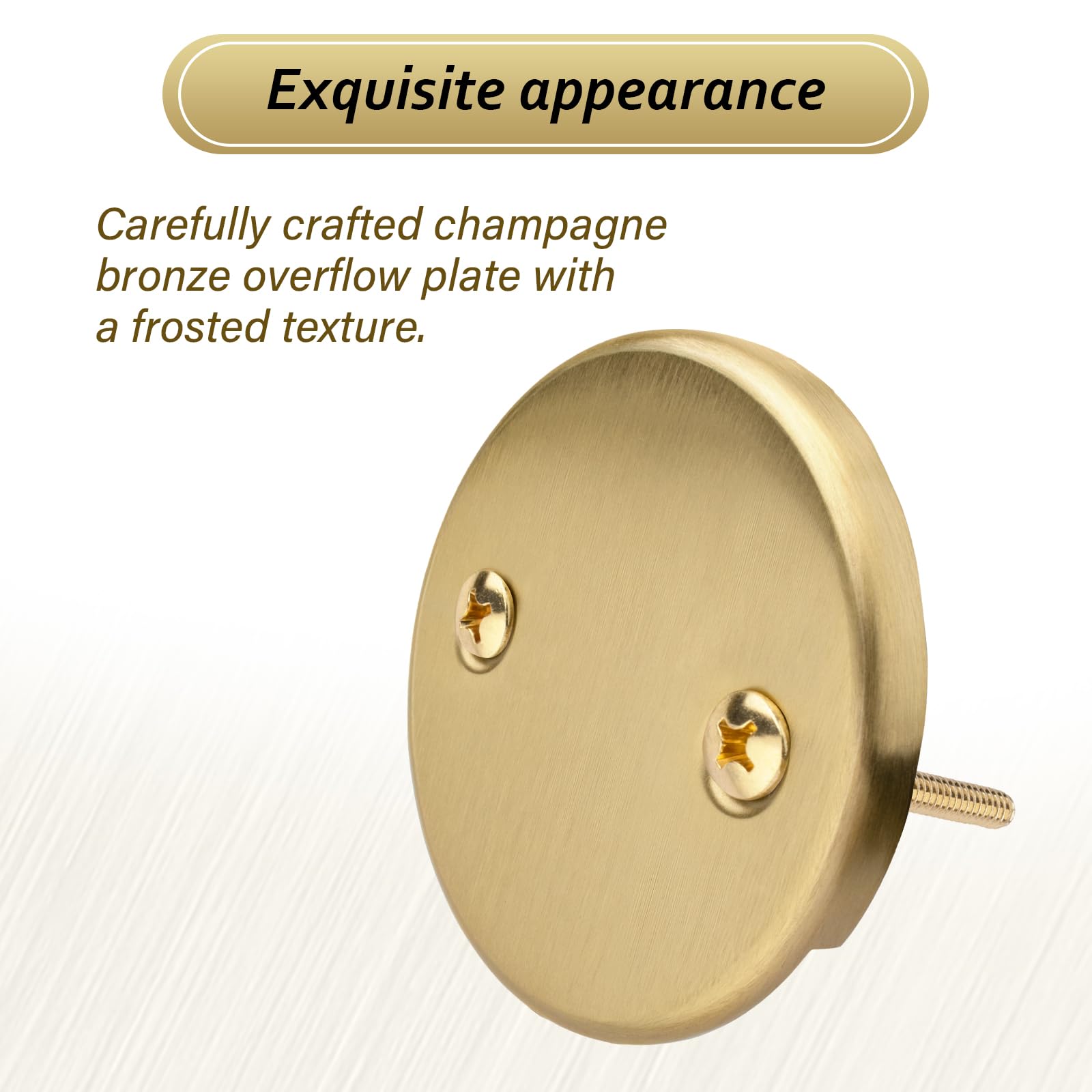 RP31556CZ Overflow Plate and Screws Drain Kit Replacement for Delta Tub, Champagne Bronze Color