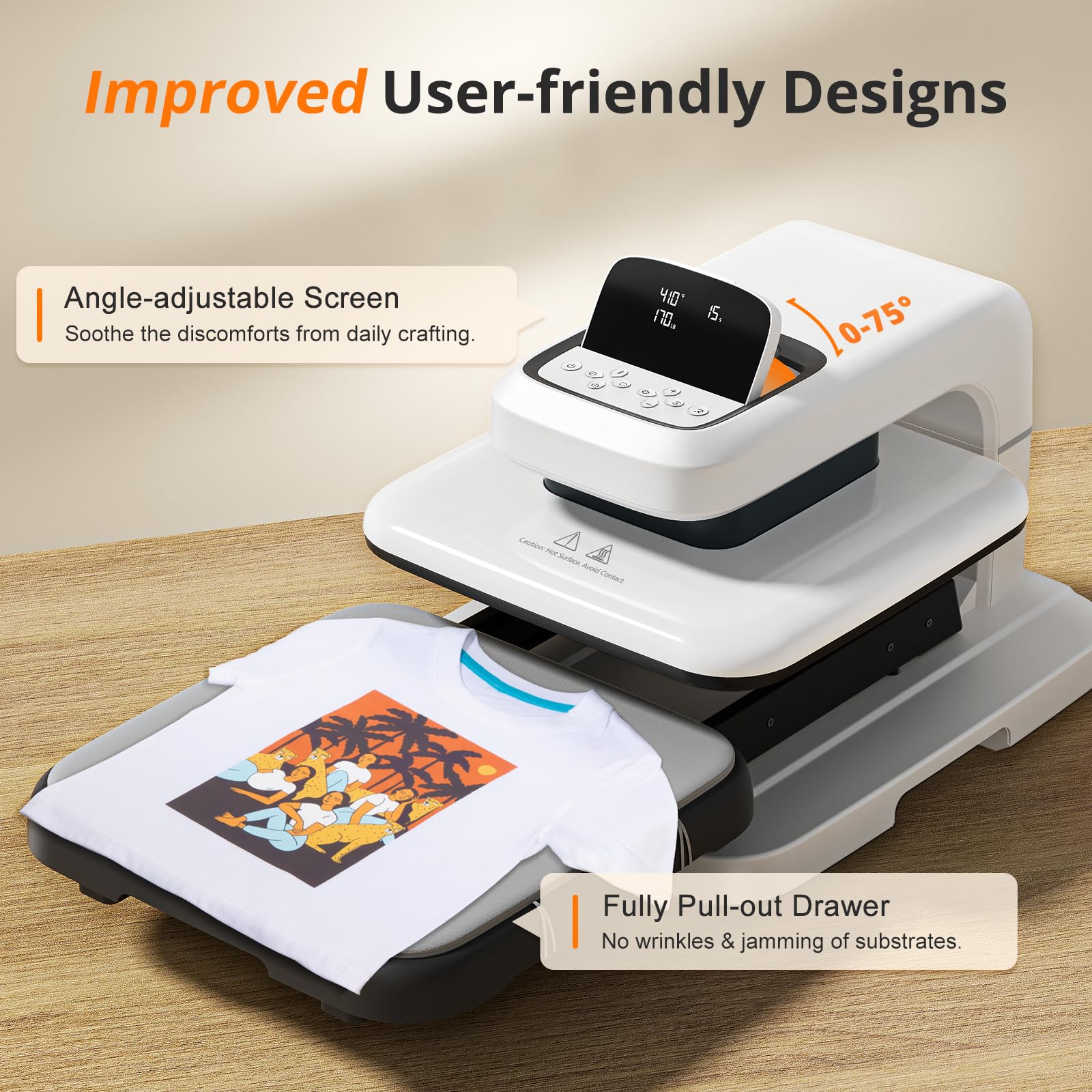 HTVRONT Auto Heat Press 2 - Heat Press Machine for T Shirts with Adjustable Pressure & Higher Heating Height, Heats Up Fast and Evenly Heat Press 15x15 for HTV, Sublimation, Heat Press Projects