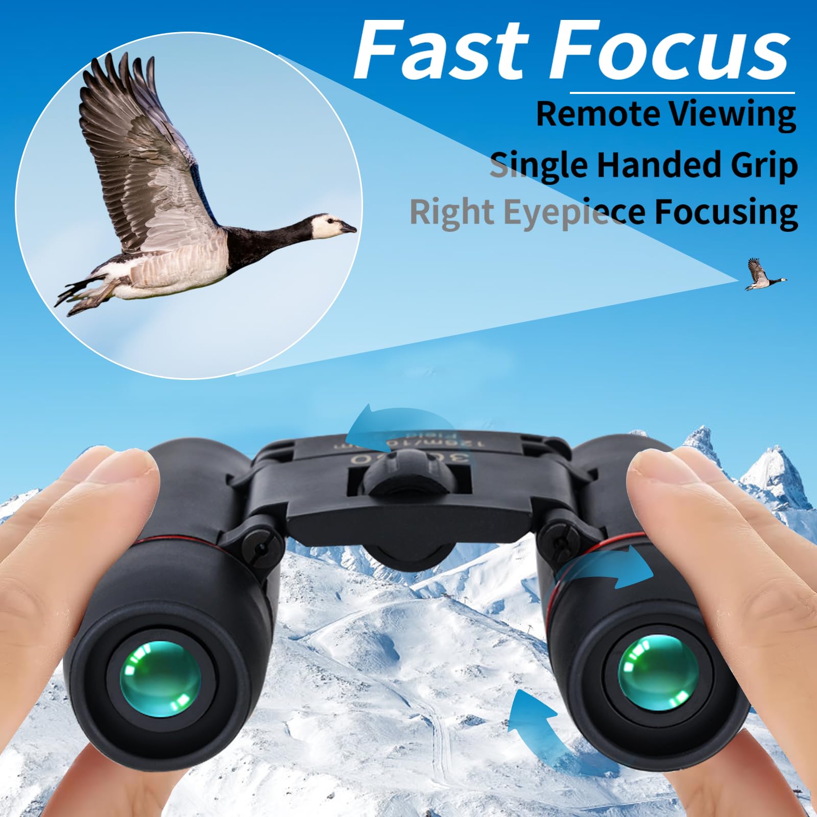 PISEZ 30X60 Compact Binoculars for Adults and Kids,Lightweight Foldable Easy Focus Small Binoculars for Bird Watching Hunting Concert Traveling Theater Opera Sightseeing