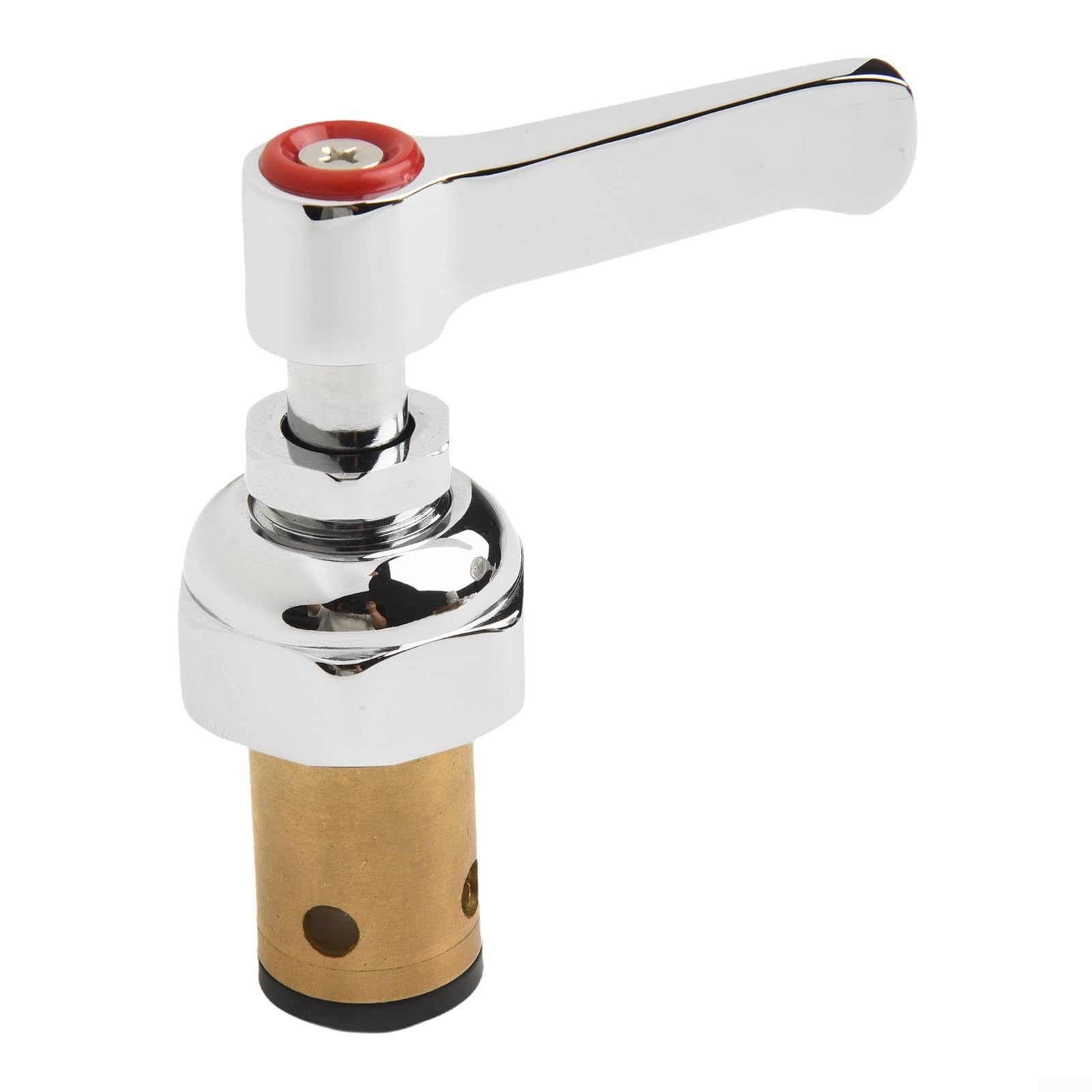Handle Stem Assembly Fits for T&S Brass Faucets Replace 002713-40, Blue Cold and Red Hot Side Spindle Assembly Valve Lever Handle Replacement Part