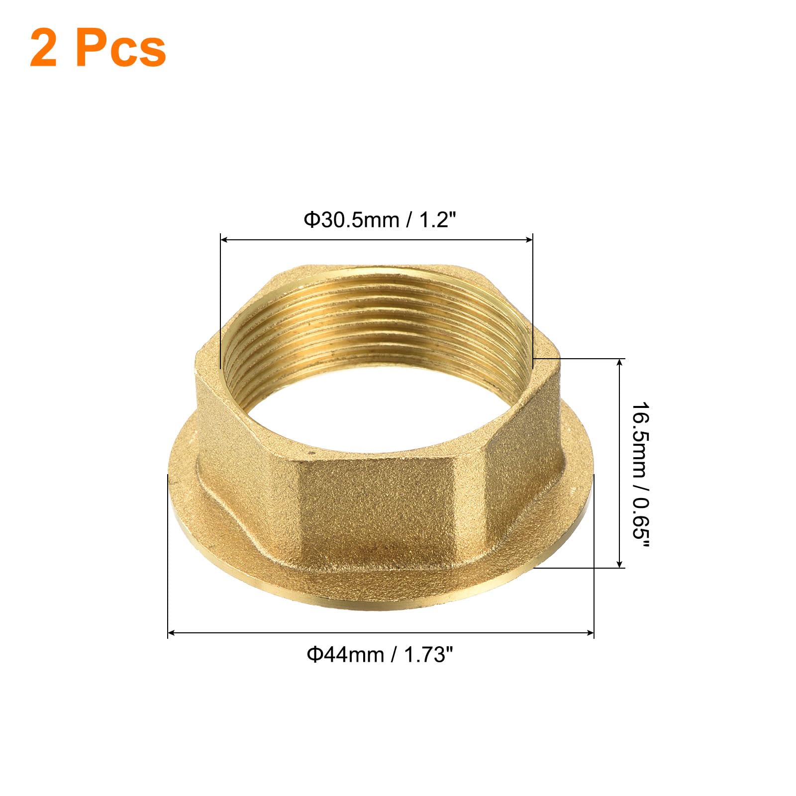 uxcell 2 Set 1.2 Inch O-Ring Faucet Locking Nut, Female Locknut for Plumbing, Nut Pipe Fitting, Washer Fasteners
