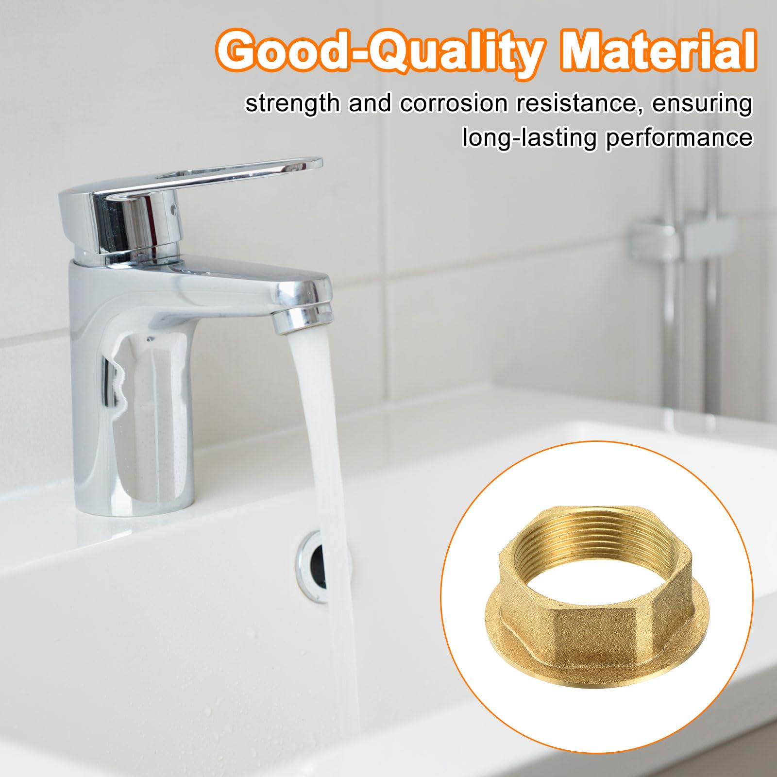 uxcell 2 Set 1.2 Inch O-Ring Faucet Locking Nut, Female Locknut for Plumbing, Nut Pipe Fitting, Washer Fasteners
