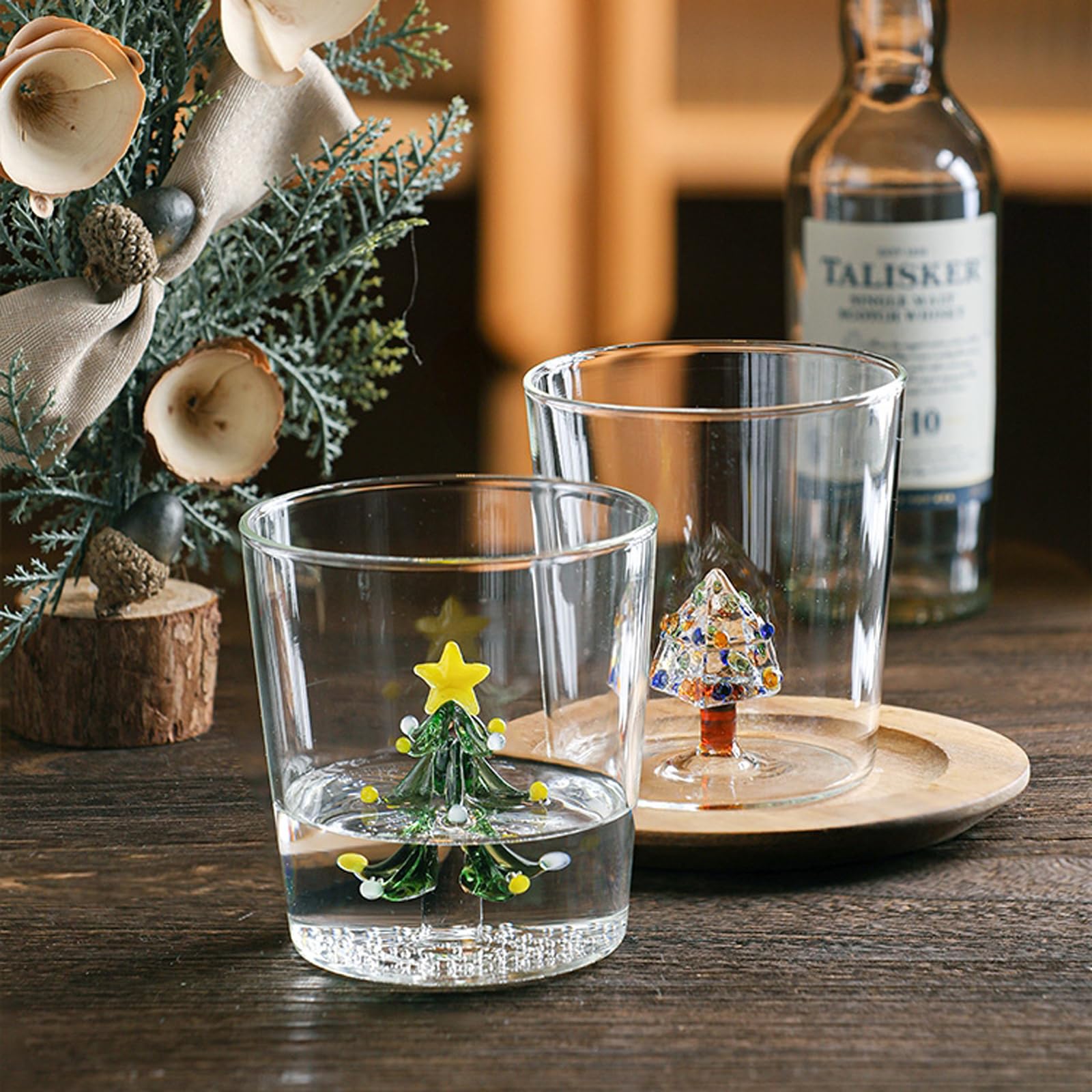Christmas Tree Figure Inside Mug Personalised Christmas Tree Wine Glass Cup Drinking Cup For Christmas Party-Banquet