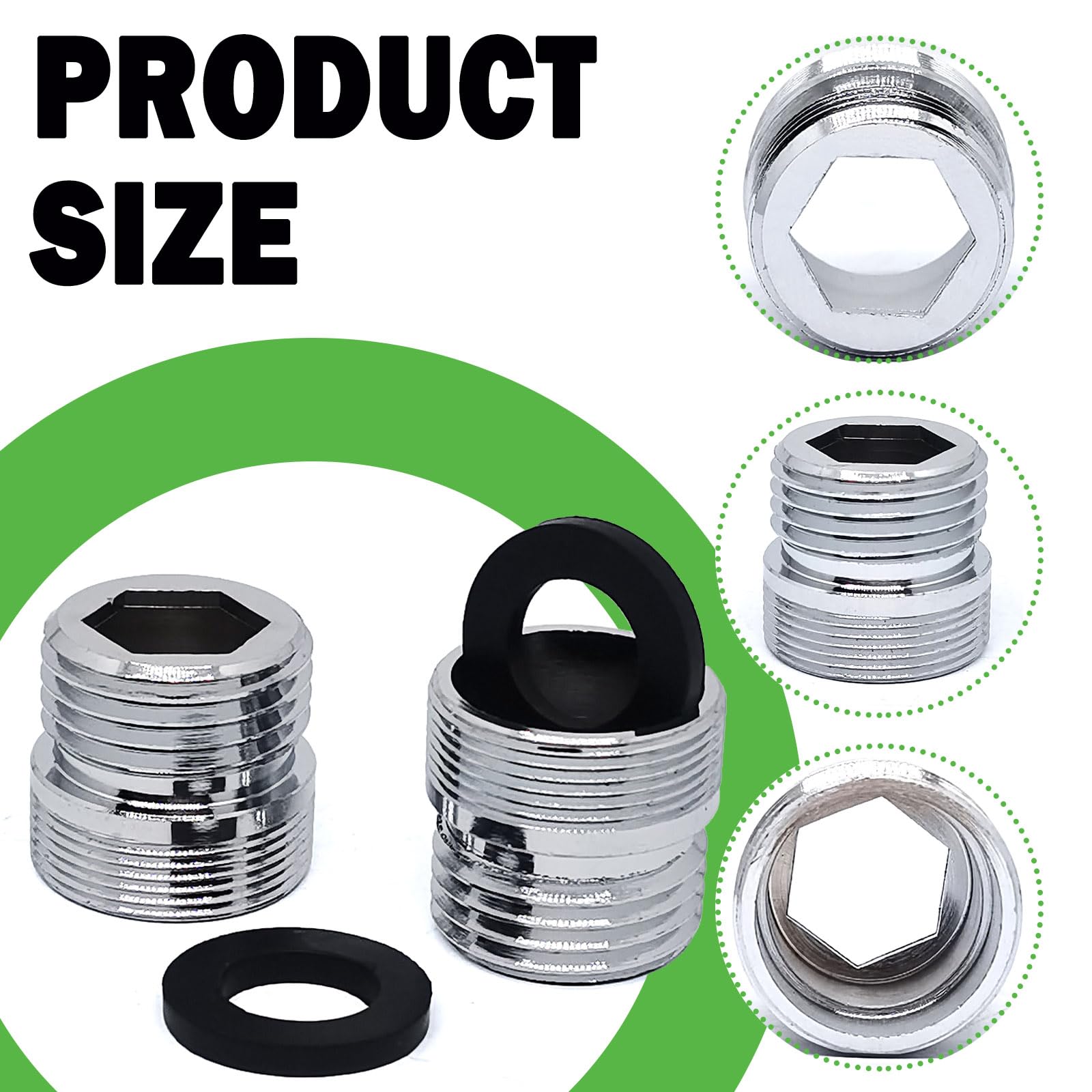 Faucet Adapter Aerator For Water Purifier,G1/2inch Male To 22mm Male Connector,Faucet Adapter Brass Fitting,Tap Connector Aerator For Bathroom Kitchen(Silver,2pcs)