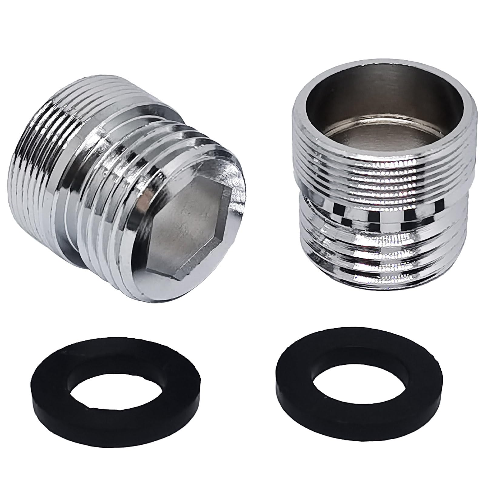 Faucet Adapter Aerator For Water Purifier,G1/2inch Male To 22mm Male Connector,Faucet Adapter Brass Fitting,Tap Connector Aerator For Bathroom Kitchen(Silver,2pcs)