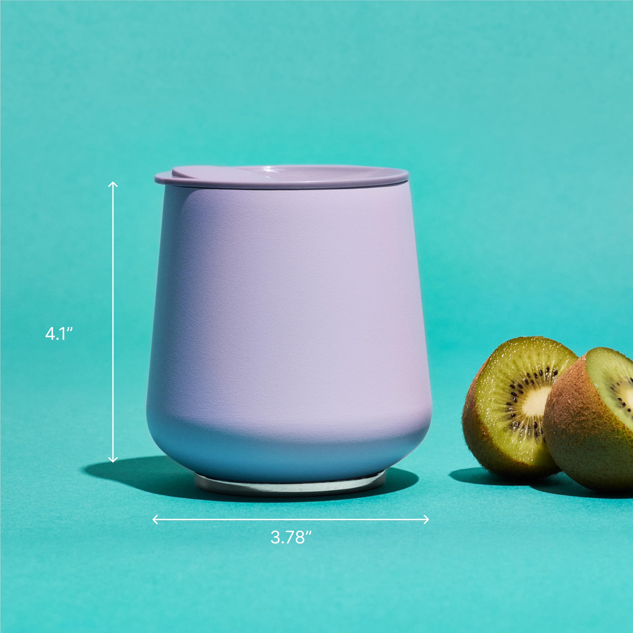 Fellow Ruby Wine Tumbler Set of 2 - Insulated Stainless Steel Wine and Cocktail Tumblers with Ceramic Interior and Swivel Pebble Lid - 12 oz, Peri Twinkle