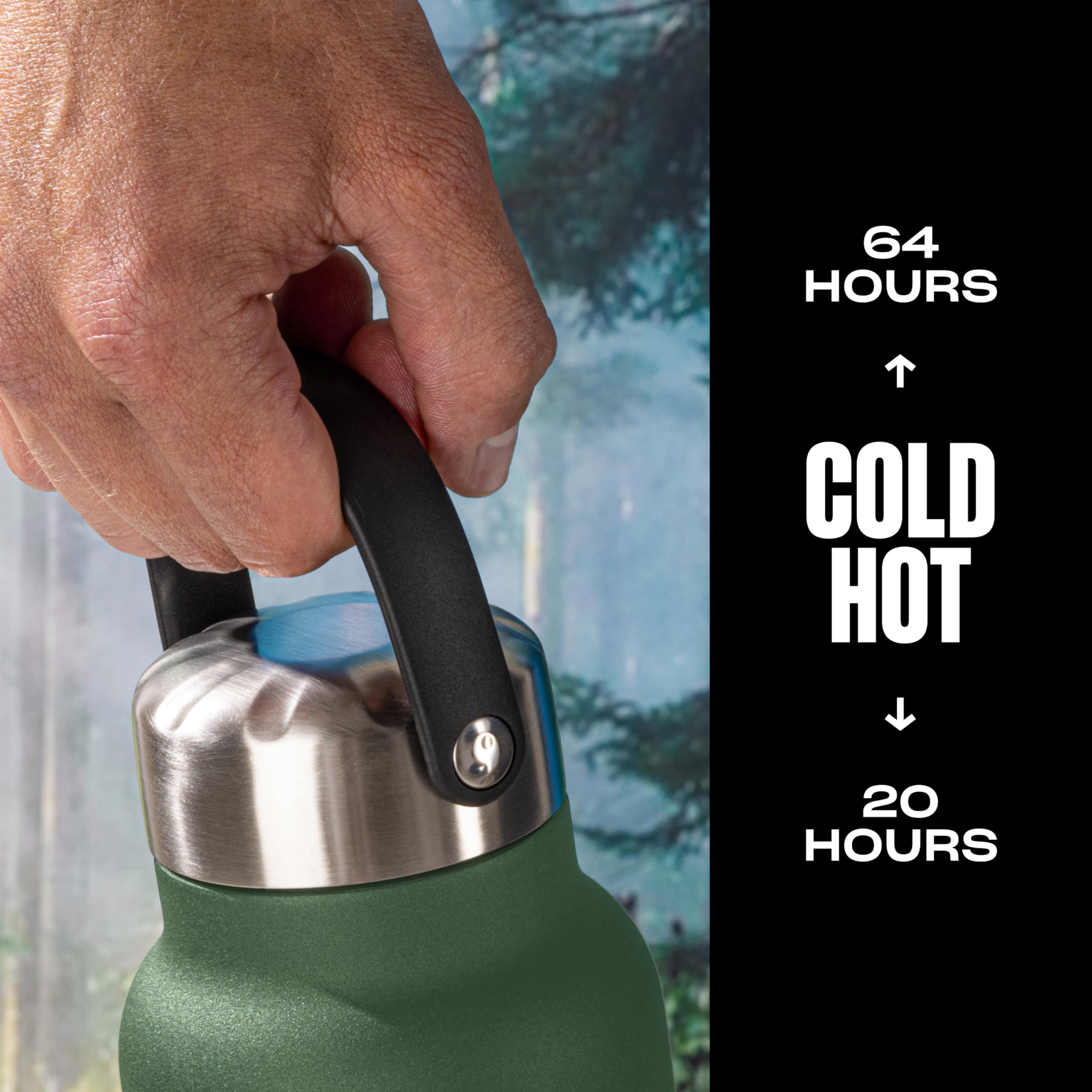 S'well Recycled Stainless Steel Explorer with Insulated Lid and Handle, 40oz, Green Jasper, Triple Layered Vacuum Insulated Containers Keeps Drinks Cold for 54 Hours and Hot for 12