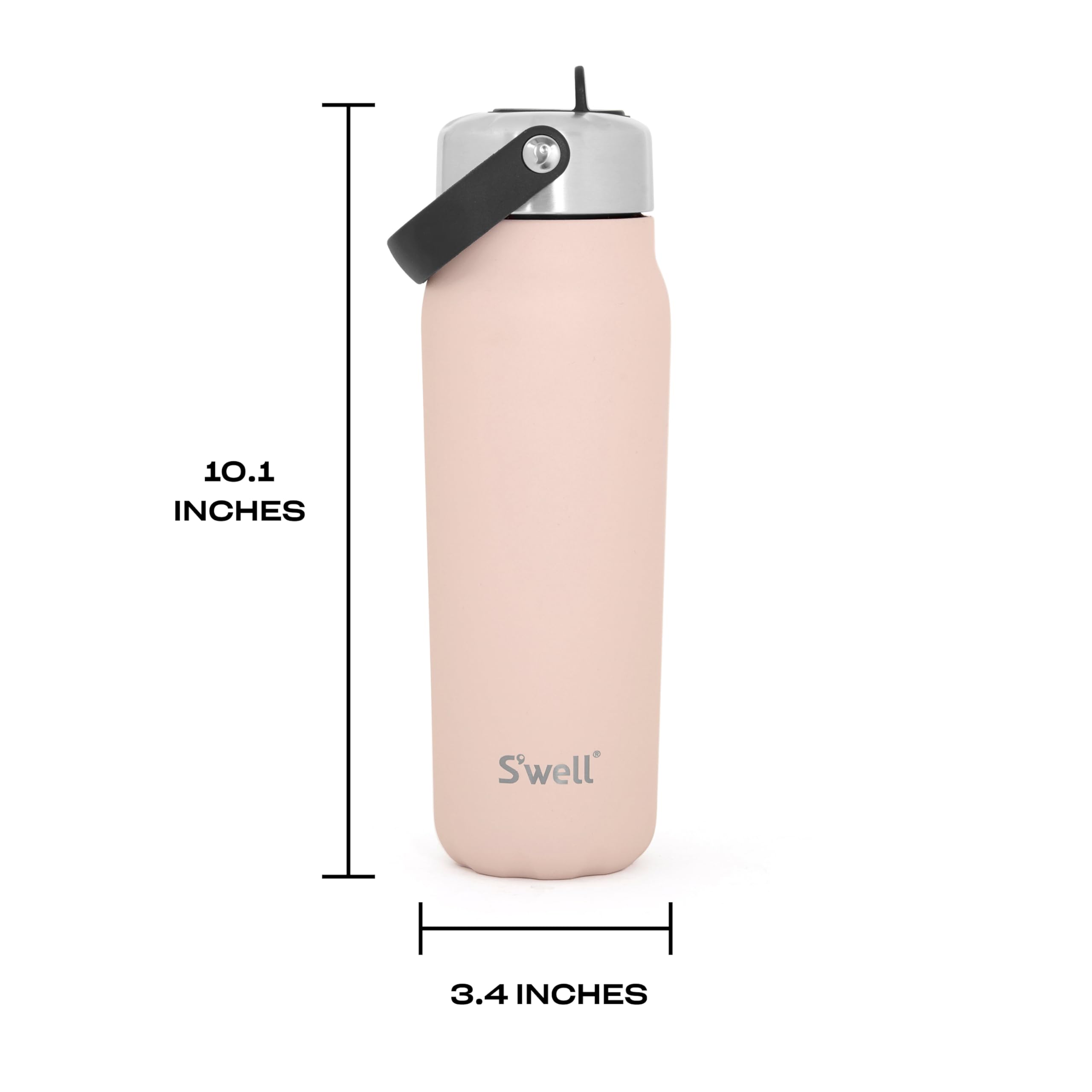 S'well Recycled Stainless Steel Explorer with Flip Straw Lid, 24oz, Himalayan Salt, Triple Layered Vacuum Insulated Containers Keeps Drinks Cold for 36 Hours and Hot for 8