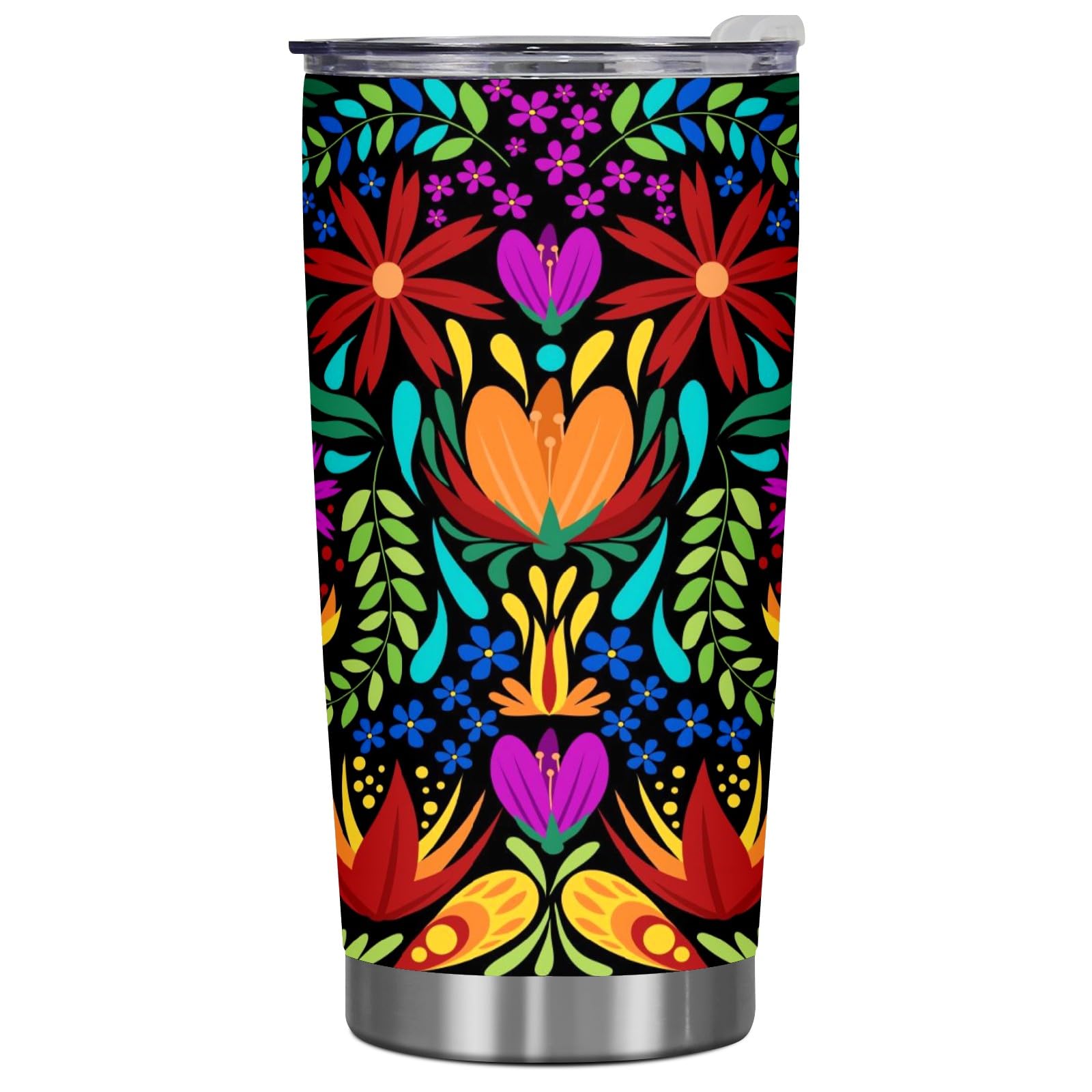 SAVHOQIR 20 oz Tumbler Mexican Boho Floral Stainless Steel Vacuum Insulated Travel Tumblers with Lid Double Wall Insulated Travel Mug Coffee Cup for Ice Hot Drinks