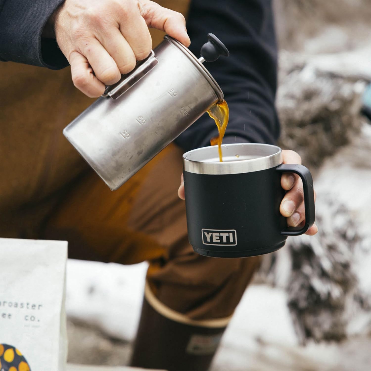 YETI Rambler 14 oz Stackable Mug, Vacuum Insulated, Stainless Steel with MagSlider Lid, Cape Taupe