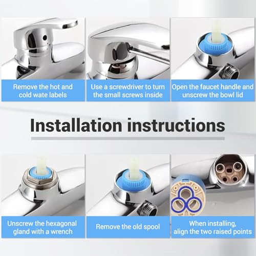 Diameter 35mm Ceramic Faucet Cartridge Replacement for Single Handle Kitchen Basin Shower Faucet Part, Ceramic Faucet Valve