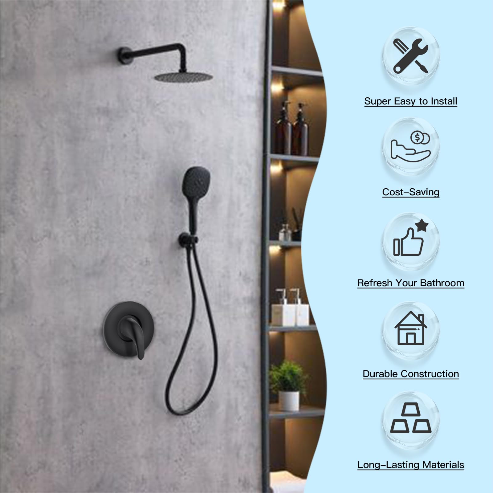 Replacement (100657) for Moen Lever Shower Handle, Compatible with Moen PosiTemp Valve Systems, Matte Black
