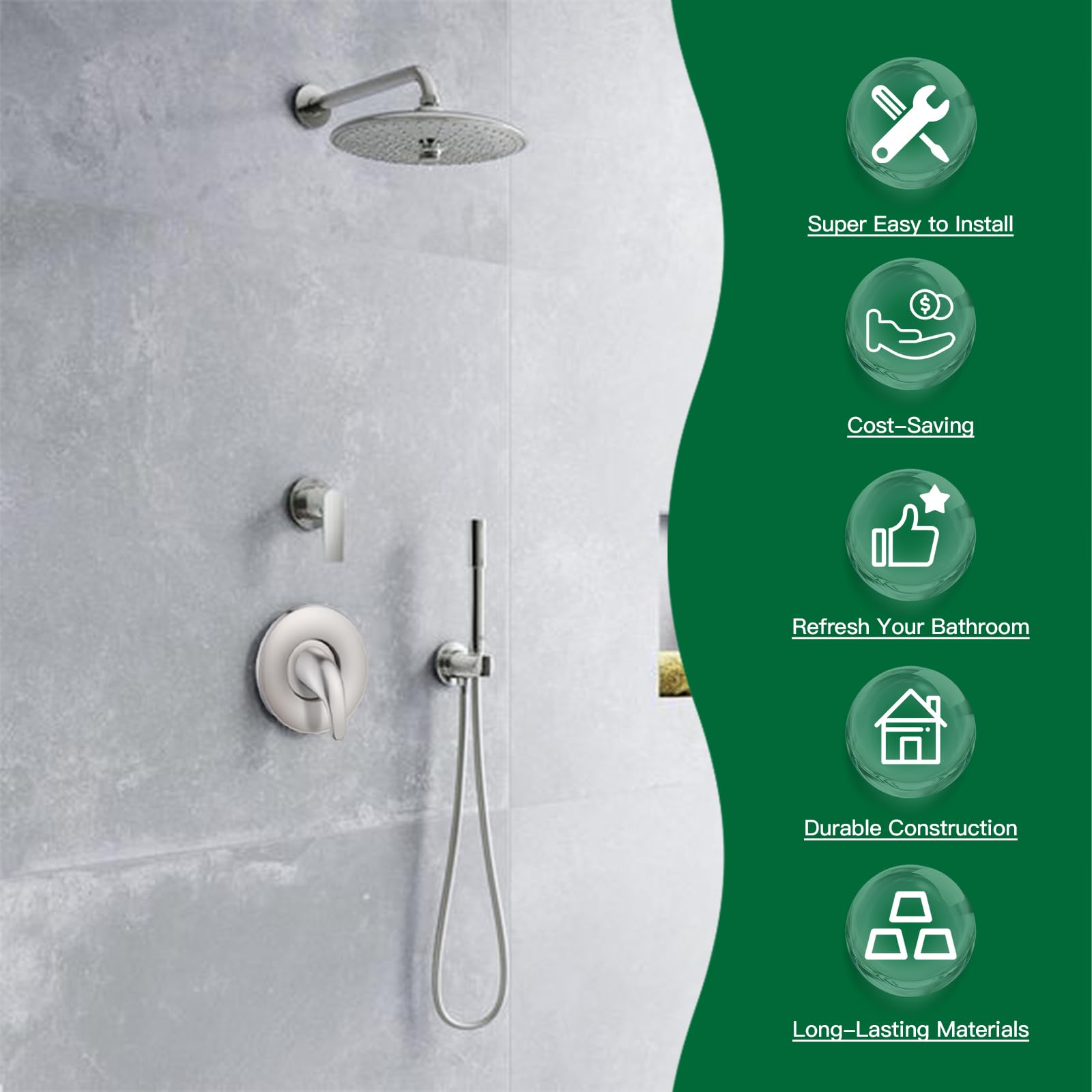 Moen Replacement Lever Shower Handle Kit - Compatible with Single Handle Tub and Shower Faucets, 100657, Brushed Nickel