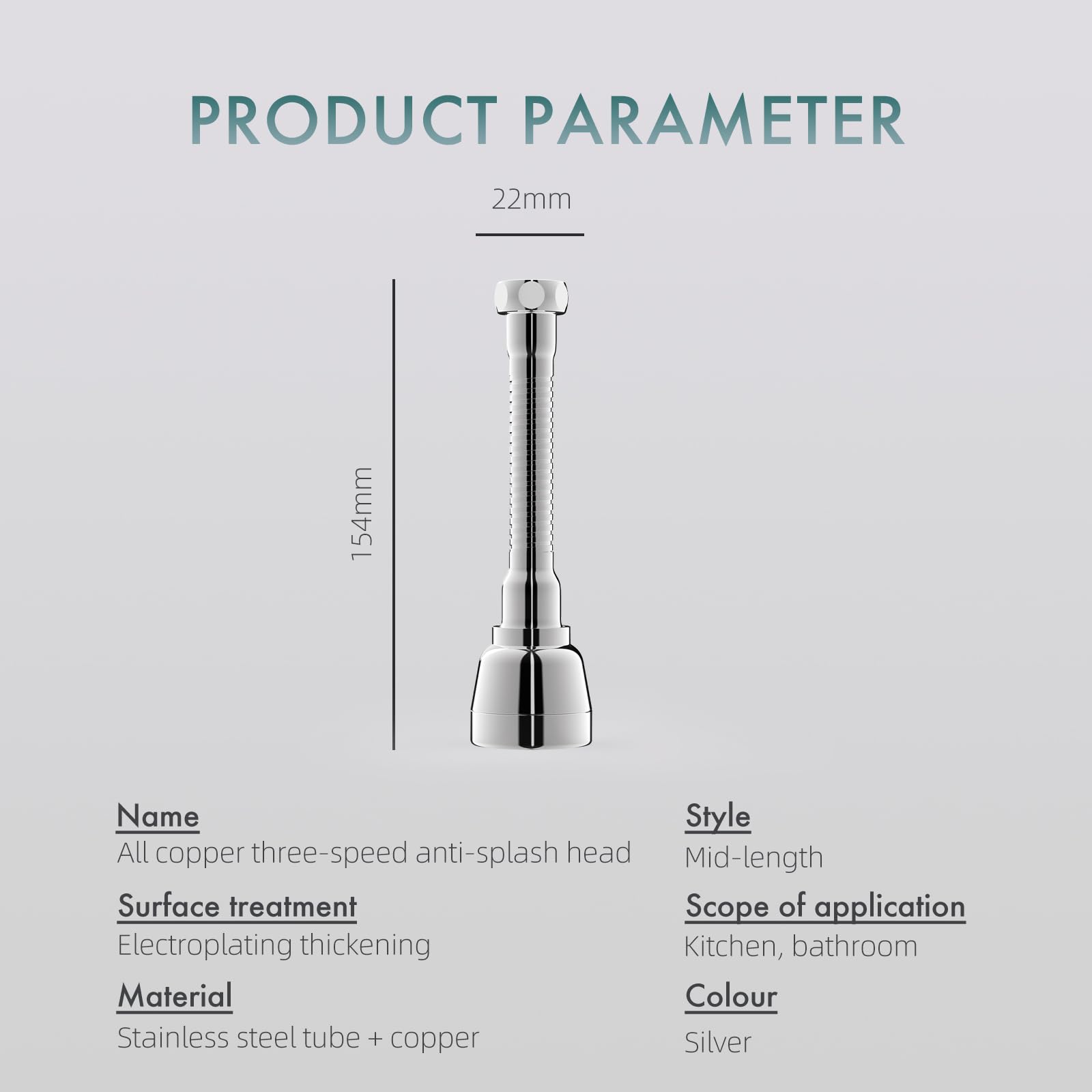 MANMOON Swivel Faucet Aerator with 3 Spray Modes & 360° Rotation, Water-Saving Sink Sprayer Attachment for Kitchen/Bathroom, Chrome-Plated Nozzle (Easy Install, Anti-Splash,Three-stage,Medium)
